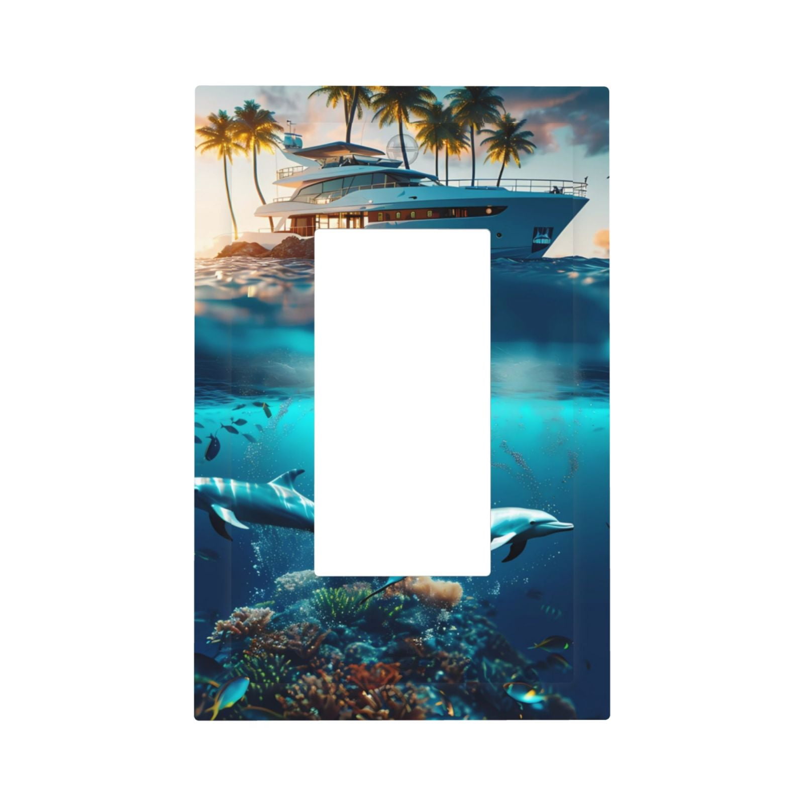 KLL Hawaiian Ship Dolphin Pattern Electrical Outlet Covers, 3" x 5" 1 ...