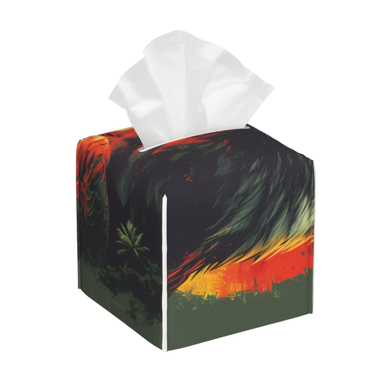 KLL Hawaiian Style Bald Eagle Print Tissue Box Cover,Leather Tissue ...