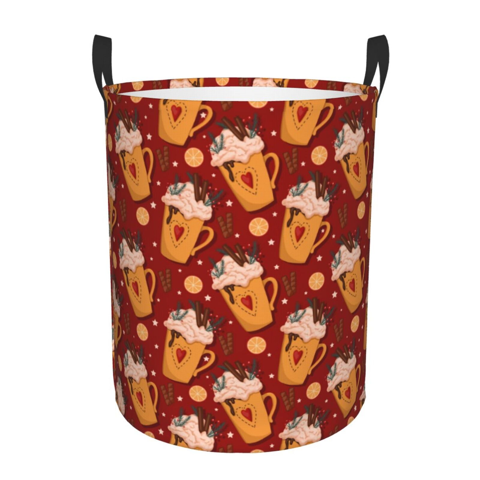 KLL Heart Christmas Hot Cocoa Waterproof Foldable Laundry Hamper Bucket ...