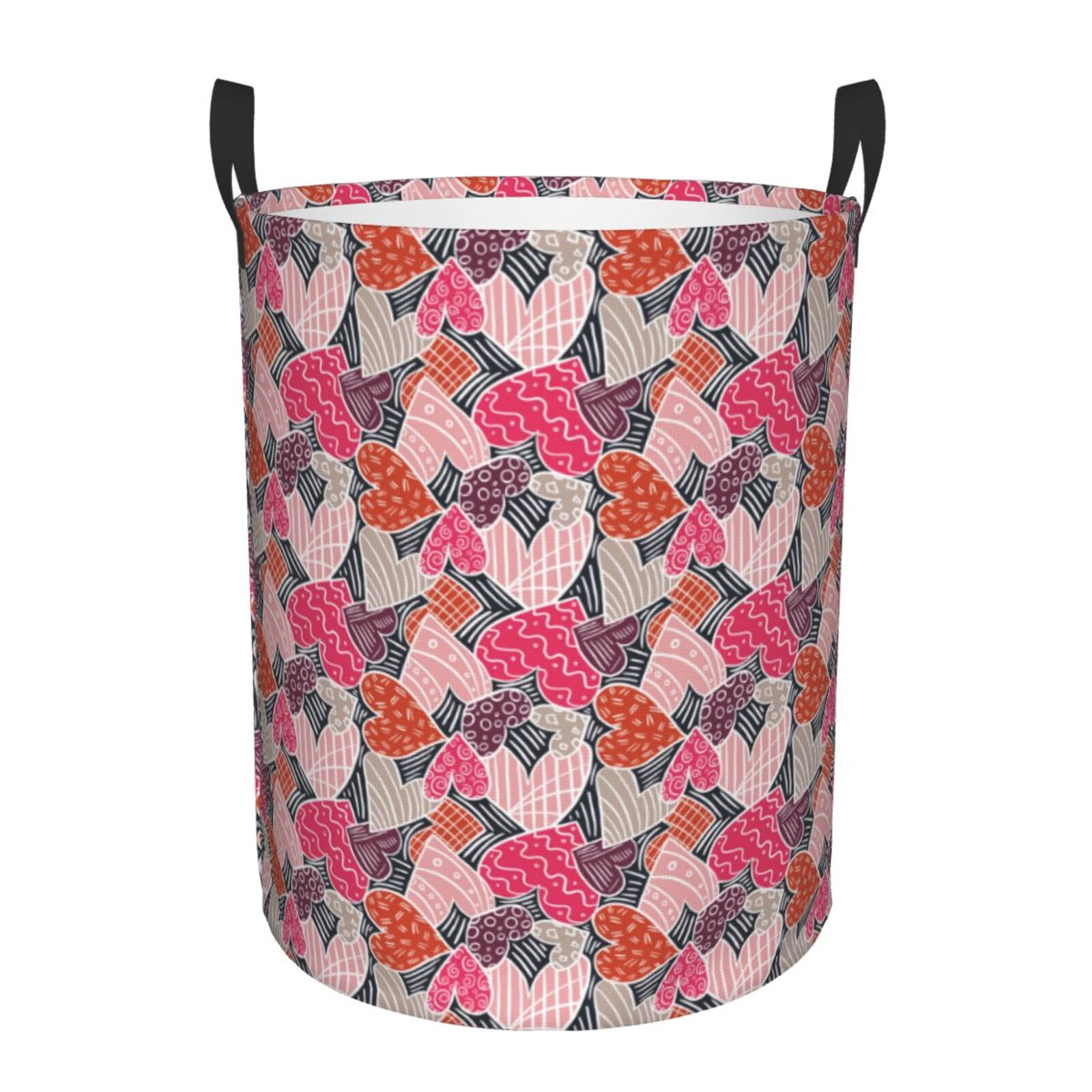 KLL Hearts for Valentines day Waterproof Foldable Laundry Hamper Bucket ...