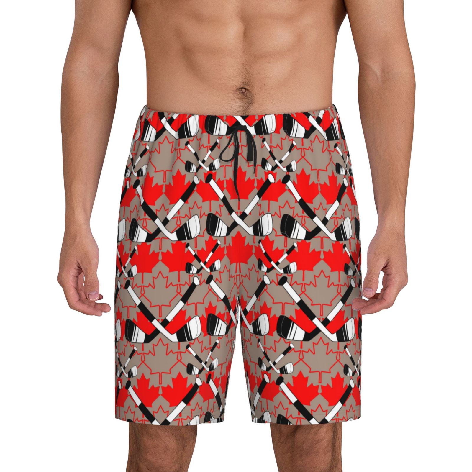 KLL Hockey With Maple Leaves for Men's 1-Pack Shorts,Sleep Pajama ...