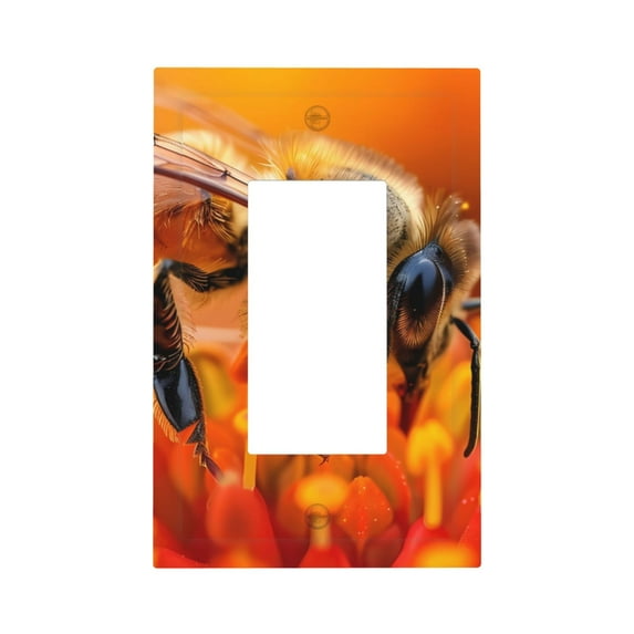 KLL Honeybee On Vibrant Flower Pattern Electrical Outlet Covers, 3" x 5 ...