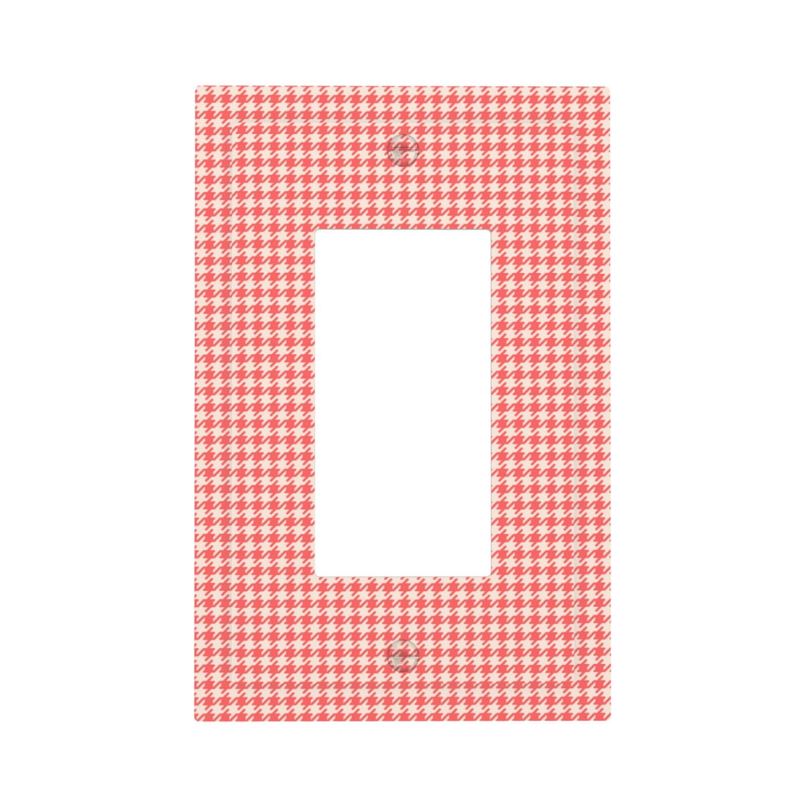KLL Houndstooth With Red And White Pattern Electrical Outlet Covers, 3 ...