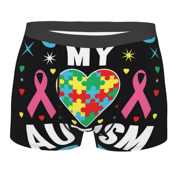KLL I Love My Autism Men's Cotton Boxer Briefs Underwear-Medium ...