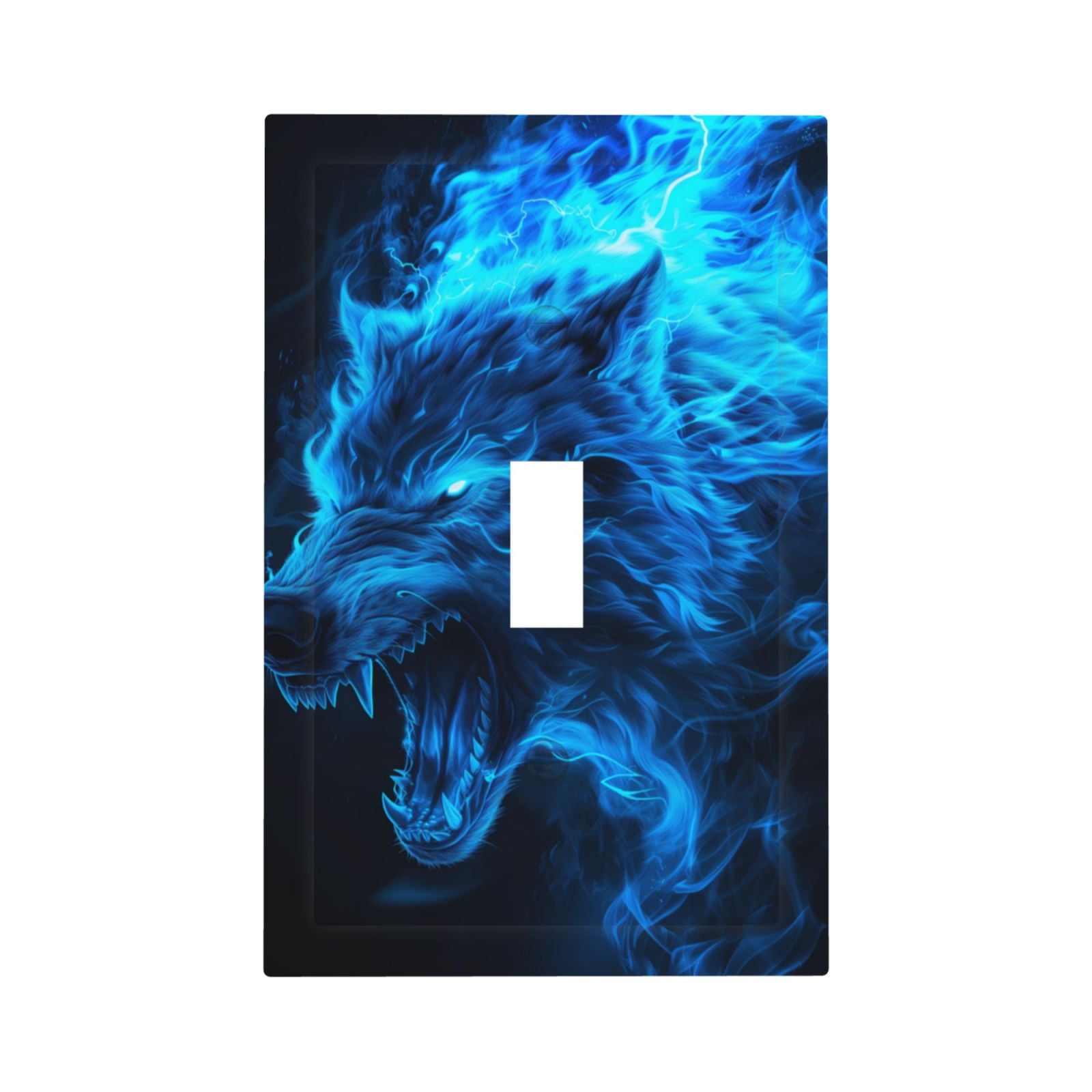 KLL Ice Blue Fire Wolf Pattern Electrical Outlet Covers, 3" x 5" 1 Pack ...