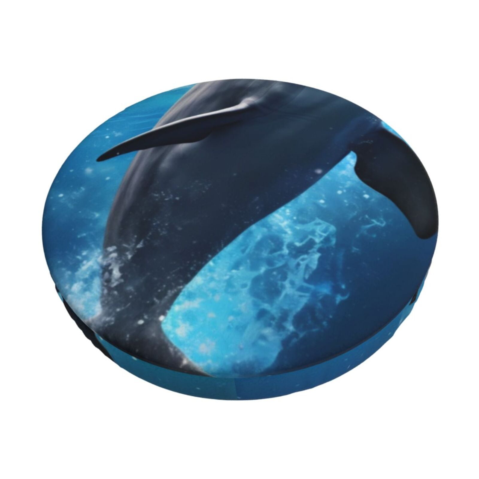 KLL Ice Blue Ocean Cute Dolphin Round Bar Chair Cushion Cover 13 inch ...