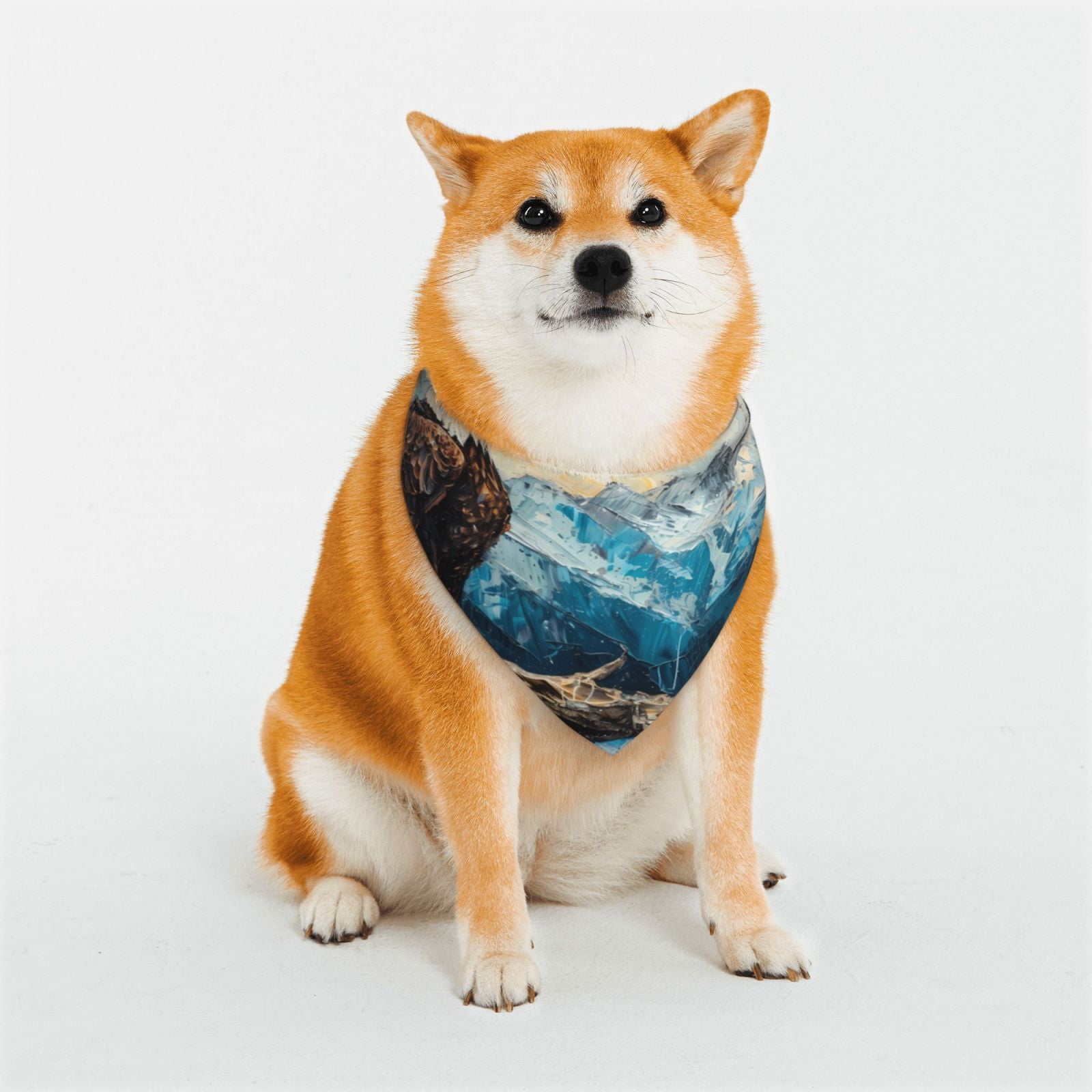 KLL Iceberg Bald Eagle Dog Bandanas,Triangle Reversible Pet Scarf for ...