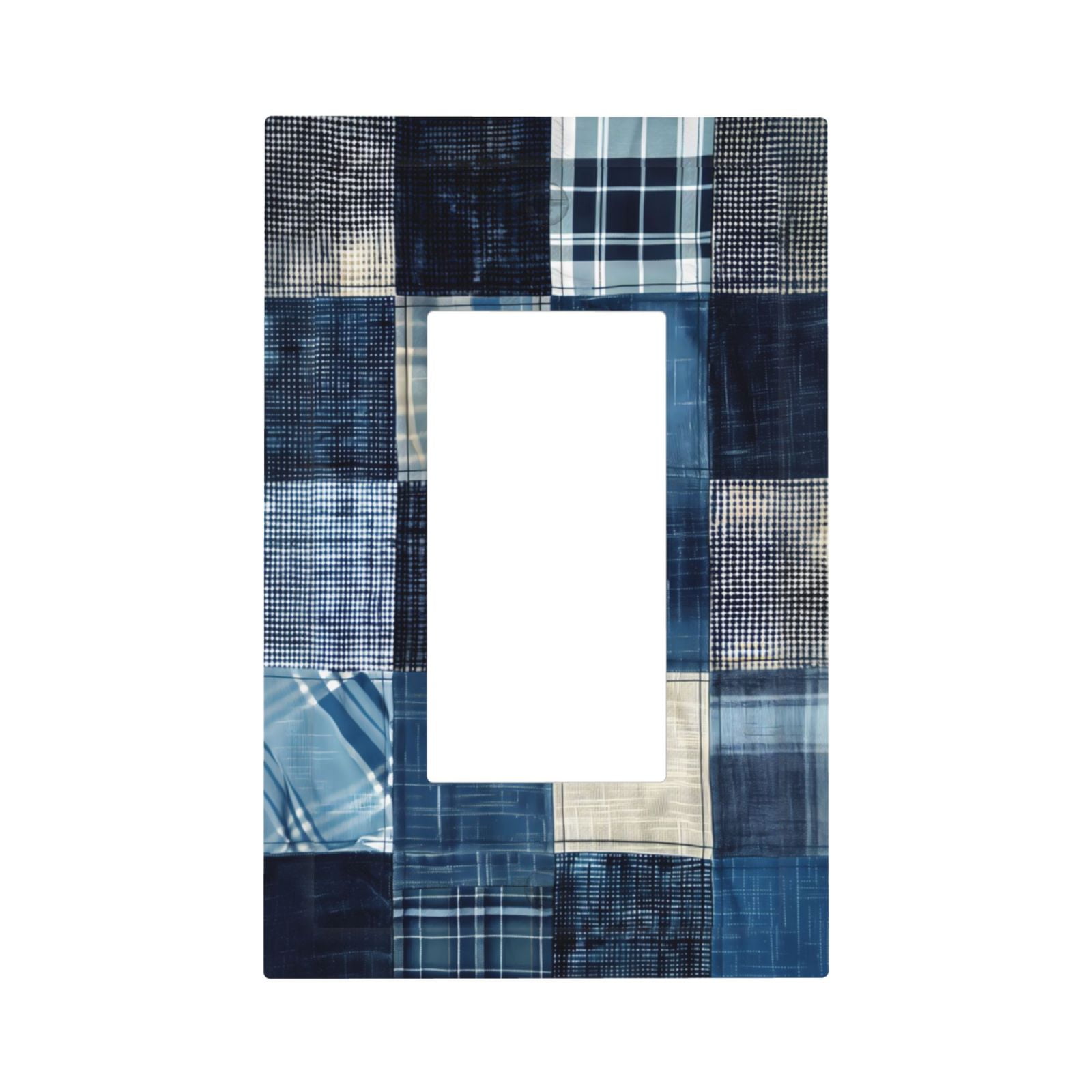 KLL Indigo Patchwork Quilt Pattern Electrical Outlet Covers, 3" x 5" 1 ...