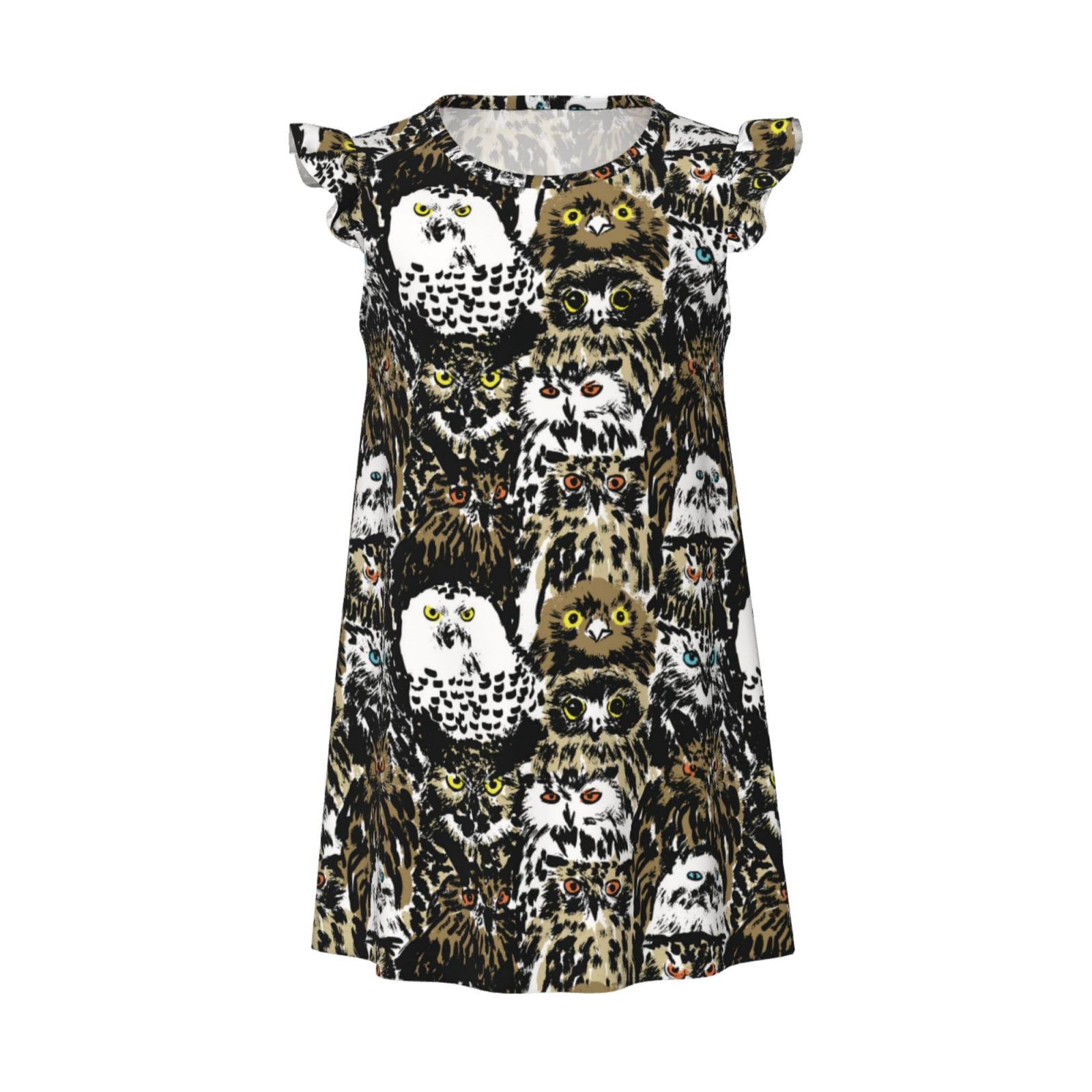 KLL Ink Graffiti Owl Print Girls Nightgowns Pajamas for Girl Sleepwear ...