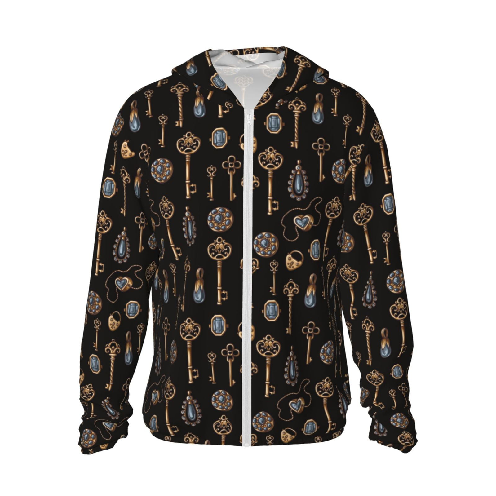 KLL Jewelry And Keys Print Men's Women’s UPF 50+ Sun Protection Outdoor ...