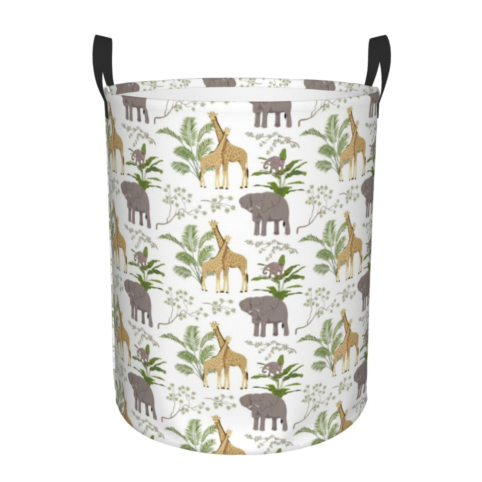 KLL Jungle Animal Waterproof Foldable Laundry Hamper Bucket with ...