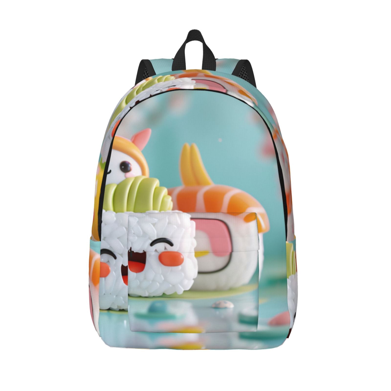 KLL Kawaii Sushi Characters Delight Print Travel Laptop Backpack ...