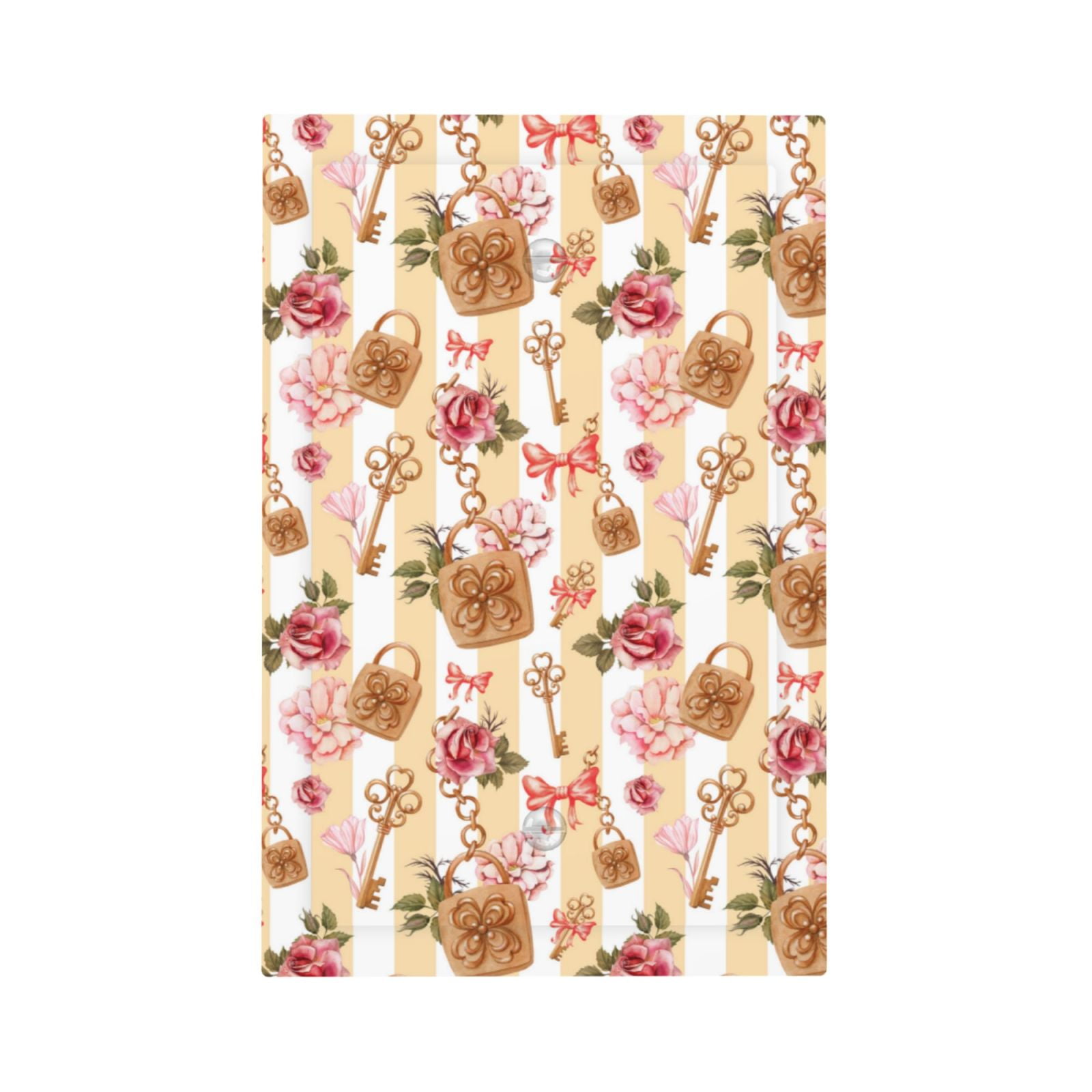 KLL Key Lock And Flowers Pattern Electrical Outlet Covers, 3" x 5" 1 Pack Electric Receptacle ...