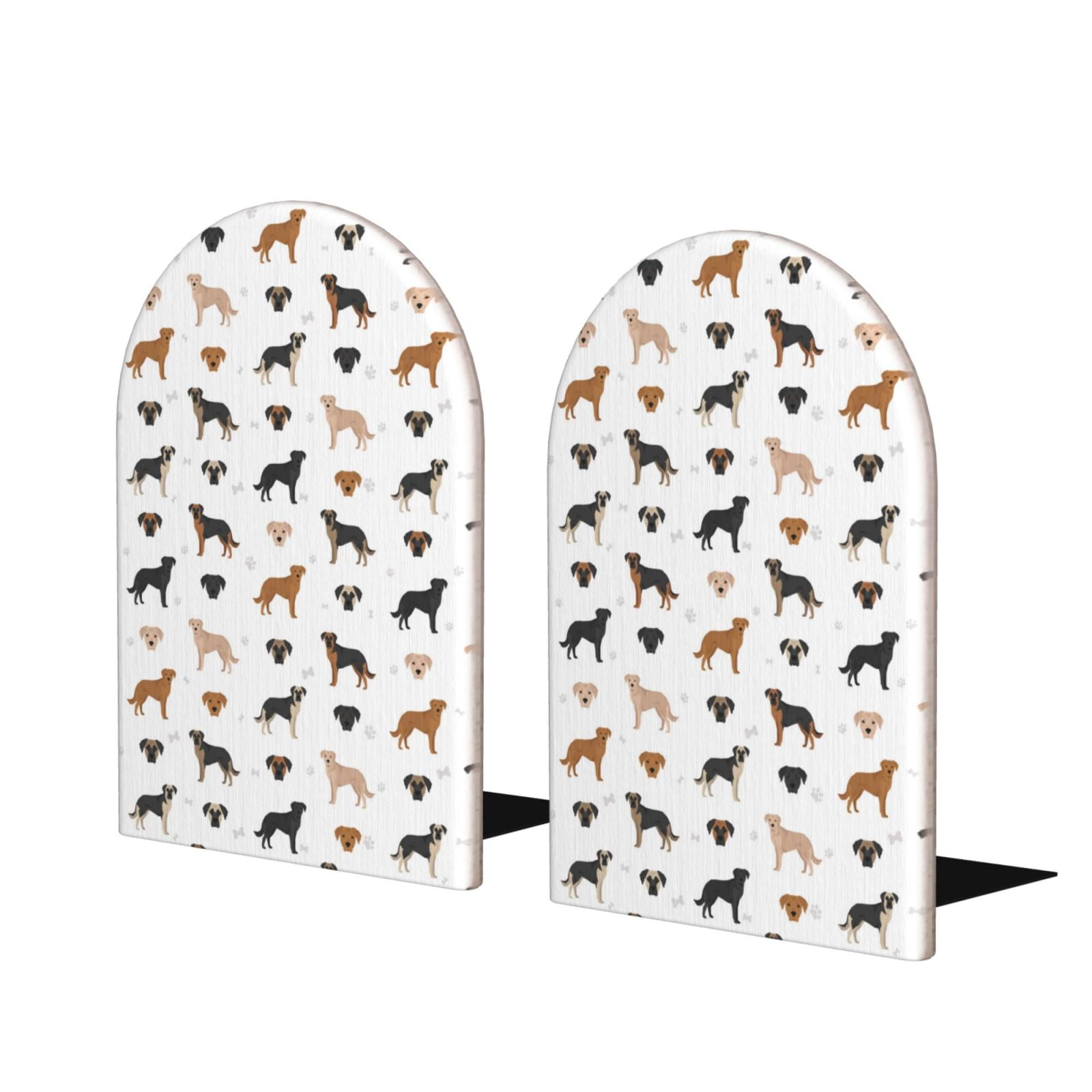 KLL Labrador Retriever Dog Print Wood Book Ends for Shelves,1 Pair Wood ...