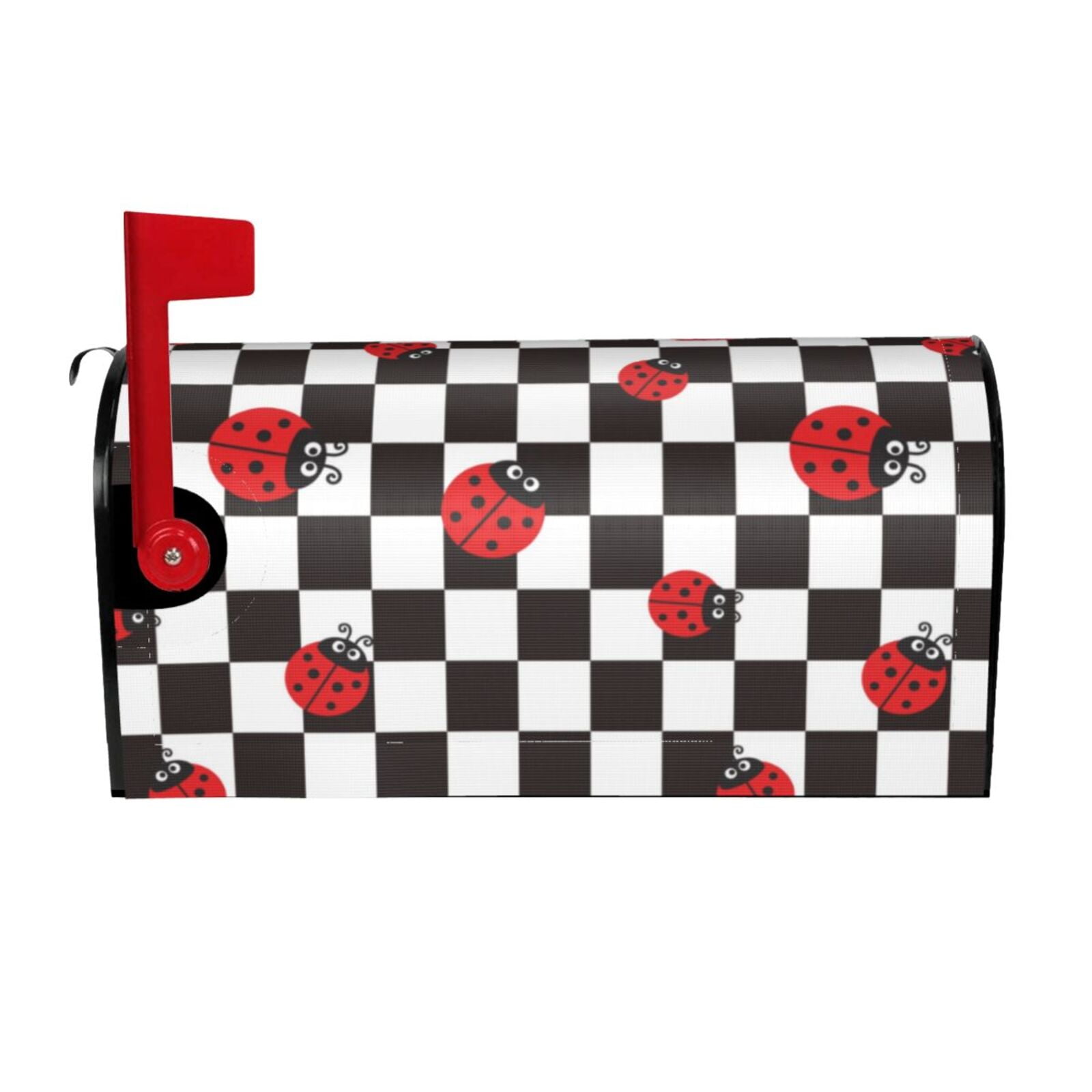KLL Ladybugs Of Black And White Checkers Pattern Mailbox Covers ...