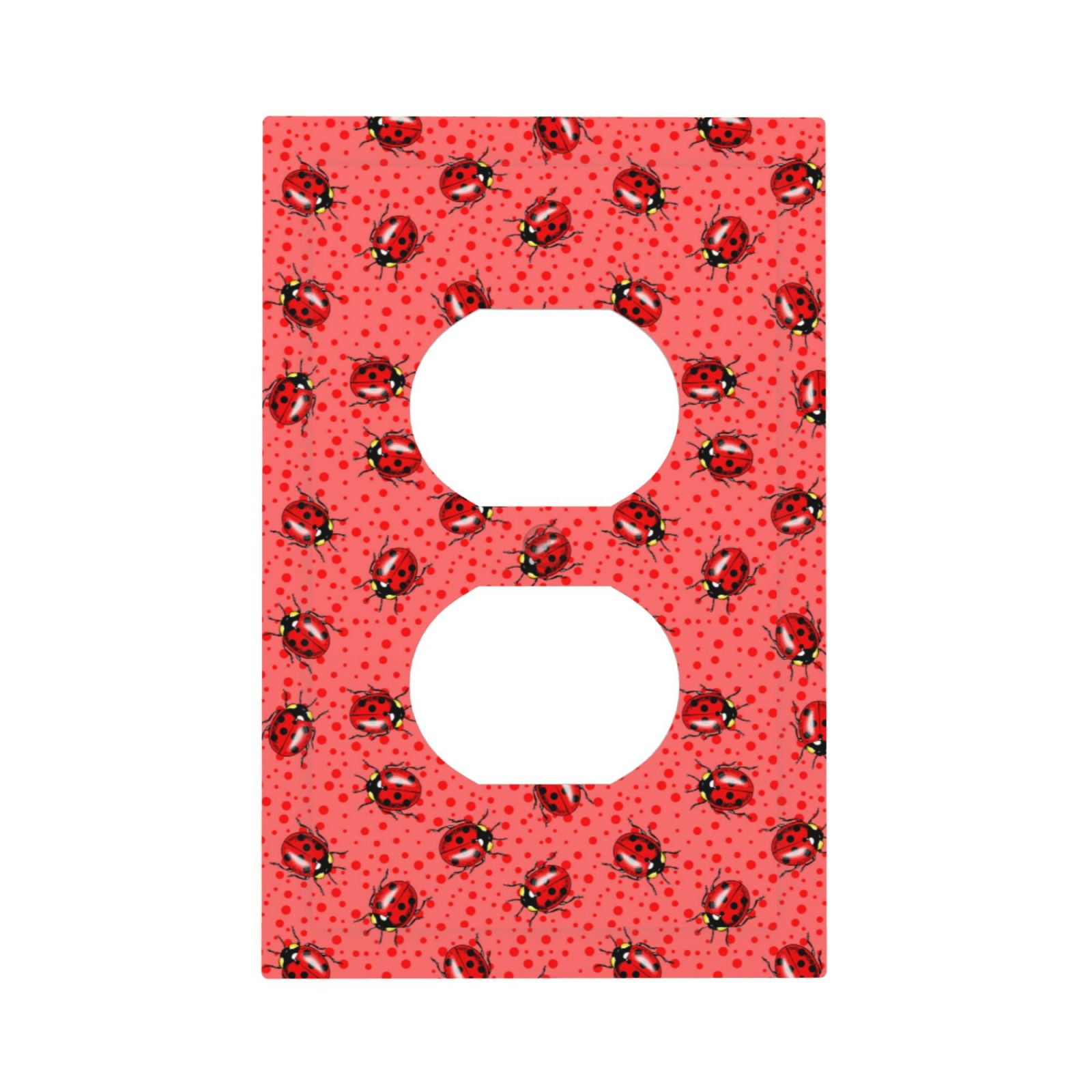 KLL Ladybugs On Red Polka Dot Pattern Electrical Outlet Covers, 3" x 5 ...