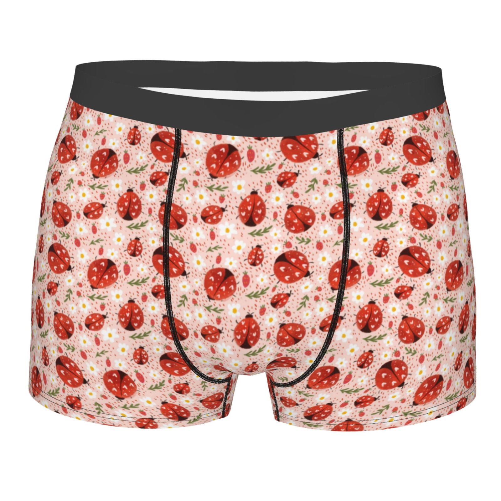 KLL Ladybugs With Heart Spots Men's Cotton Boxer Briefs Underwear-Large ...
