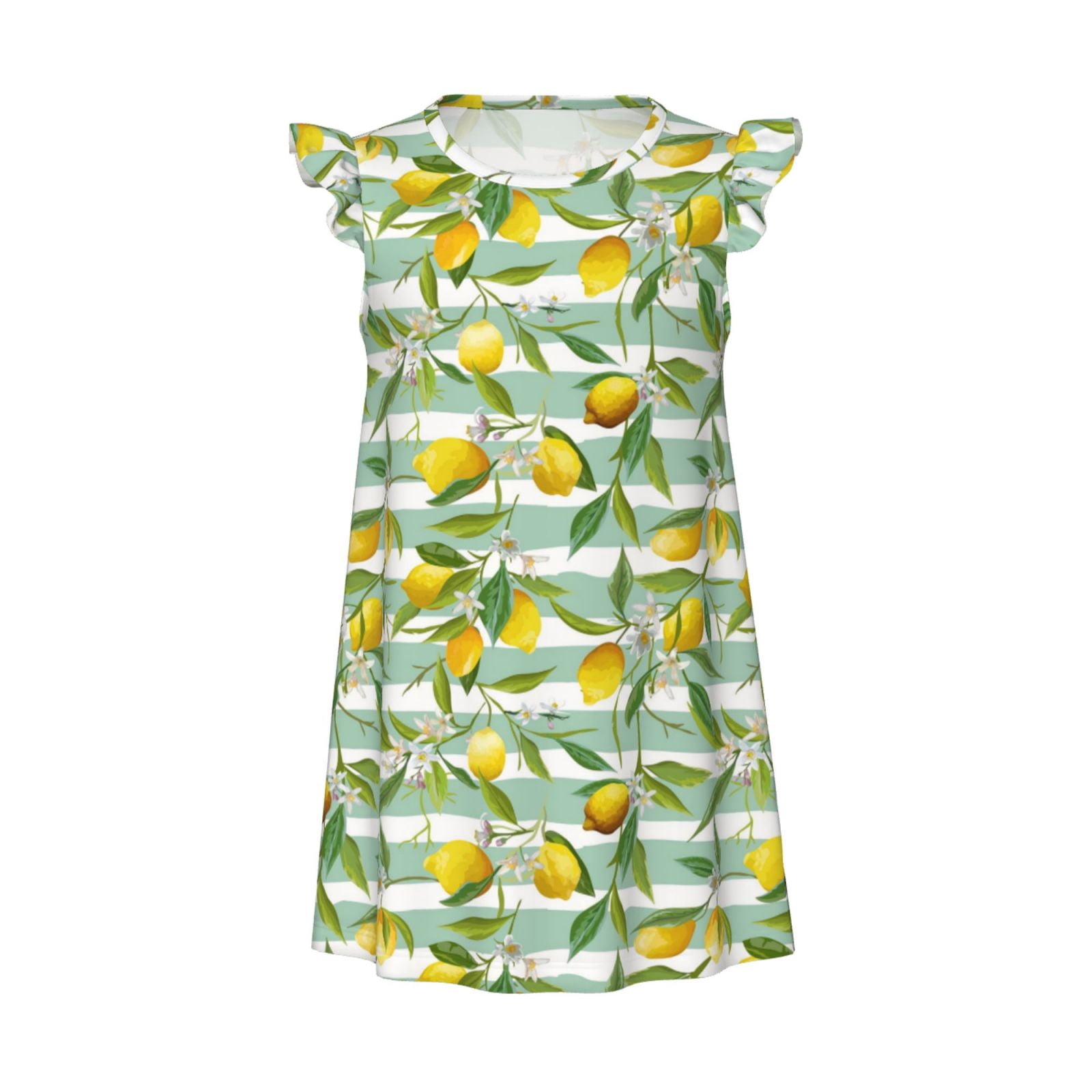 KLL Lemon Print Girls Nightgowns Pajamas for Girl Sleepwear Toddler ...