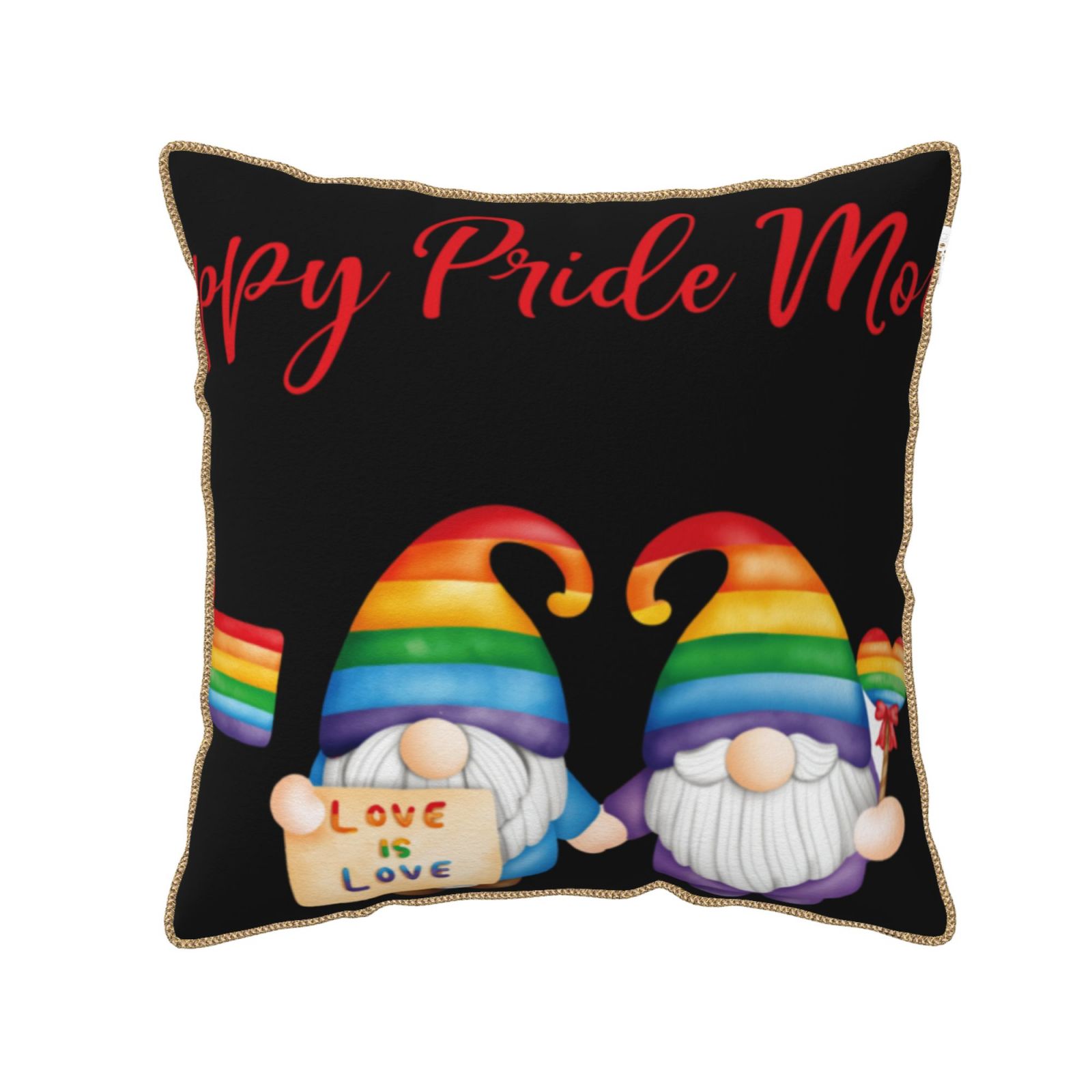 KLL Lgbt Gnome Decorative Throw Pillow Covers Velvet Soft for Couch ...