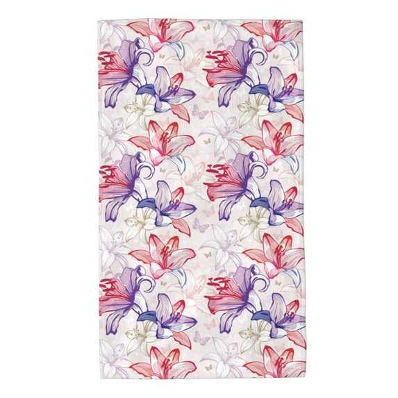 KLL Lilies Flowers Ultra Absorbent & Soft Hand Towels for Bath, Hand ...
