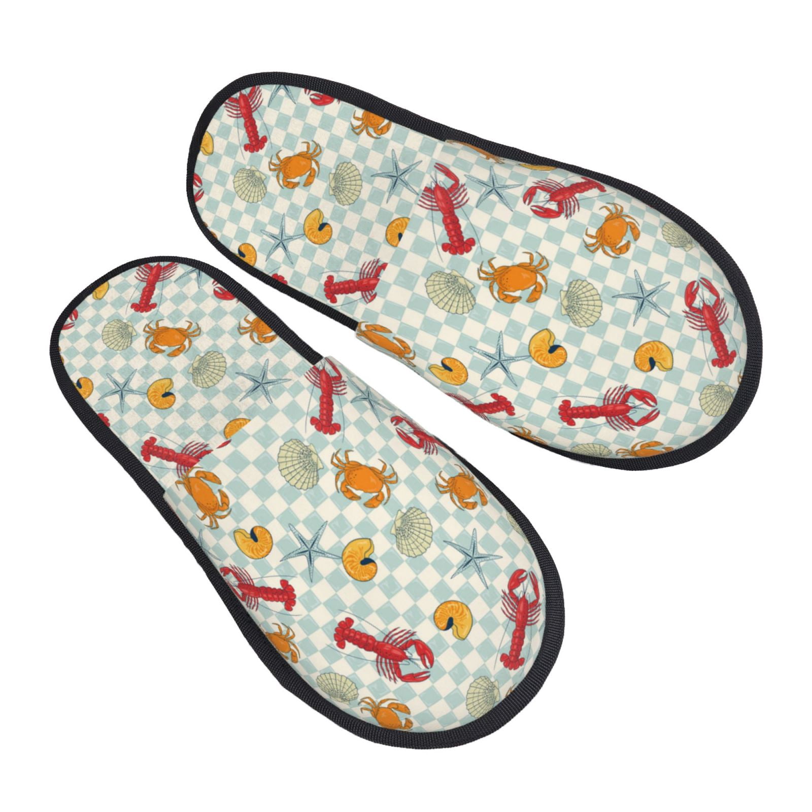 KLL Lobster Sea Shell Slippers for Women Men House Slip on Indoor ...