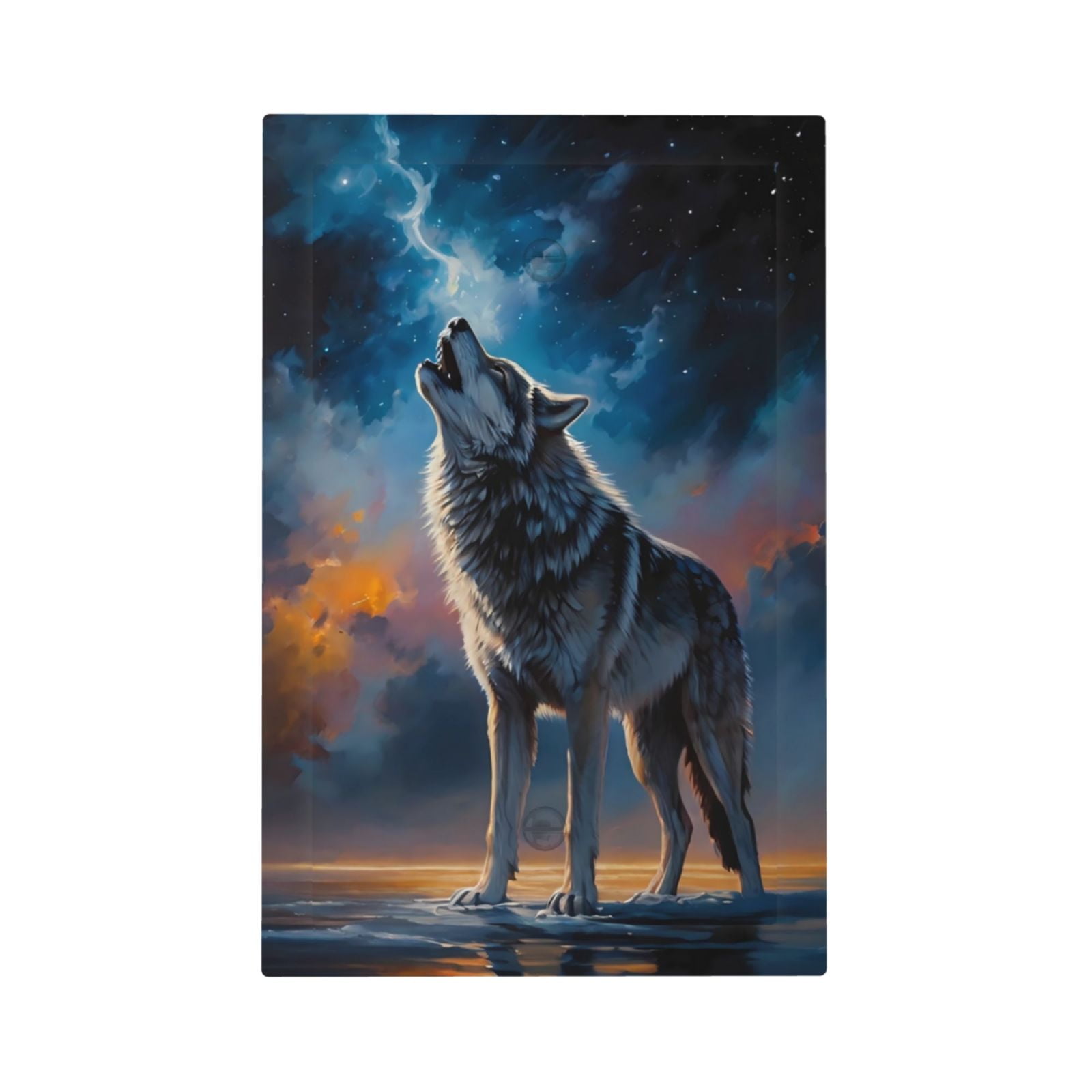 KLL Lonely Night Sky Wolf Pattern Electrical Outlet Covers, 3" x 5" 1 ...