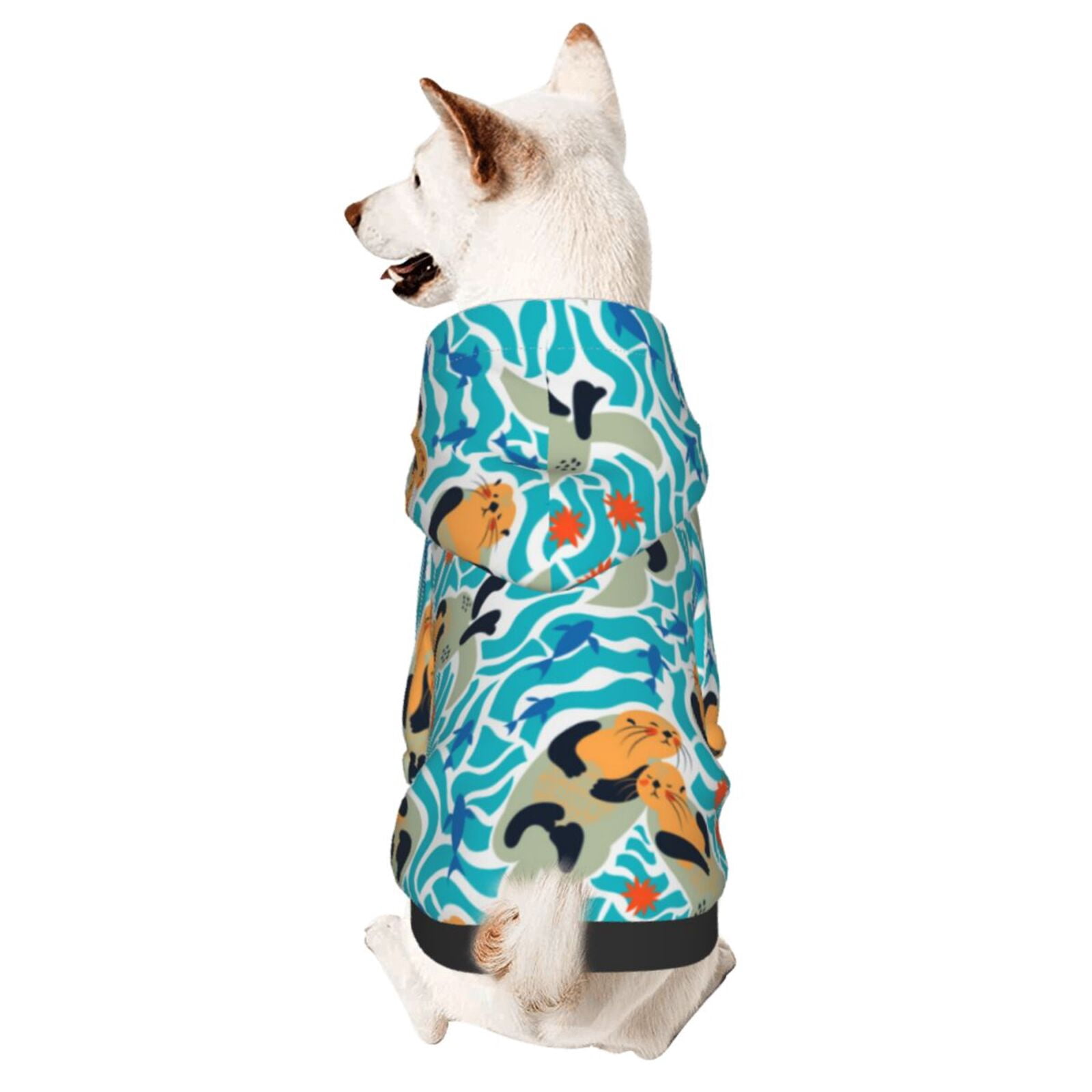 KLL Lovely Sea Otters for Basic Dog Hoodie - Pet Hoodie Sweater with ...