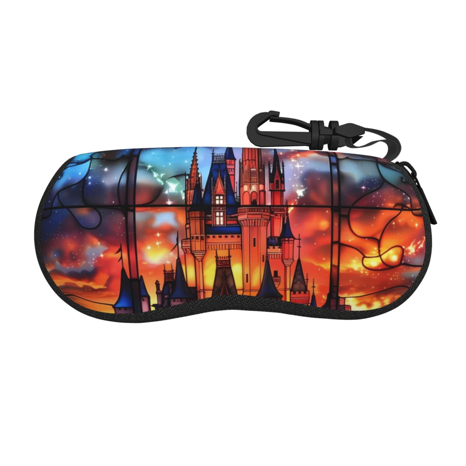 KLL Magical Stained Glass Castle Print Eyeglass Case for Men & Women's ...