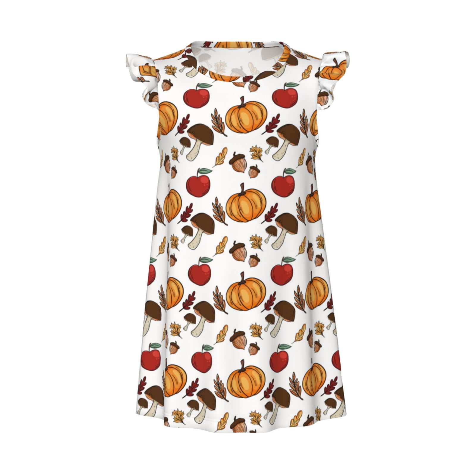 KLL Maple leaf nut Mushroom Print Girls Nightgowns Pajamas for Girl ...