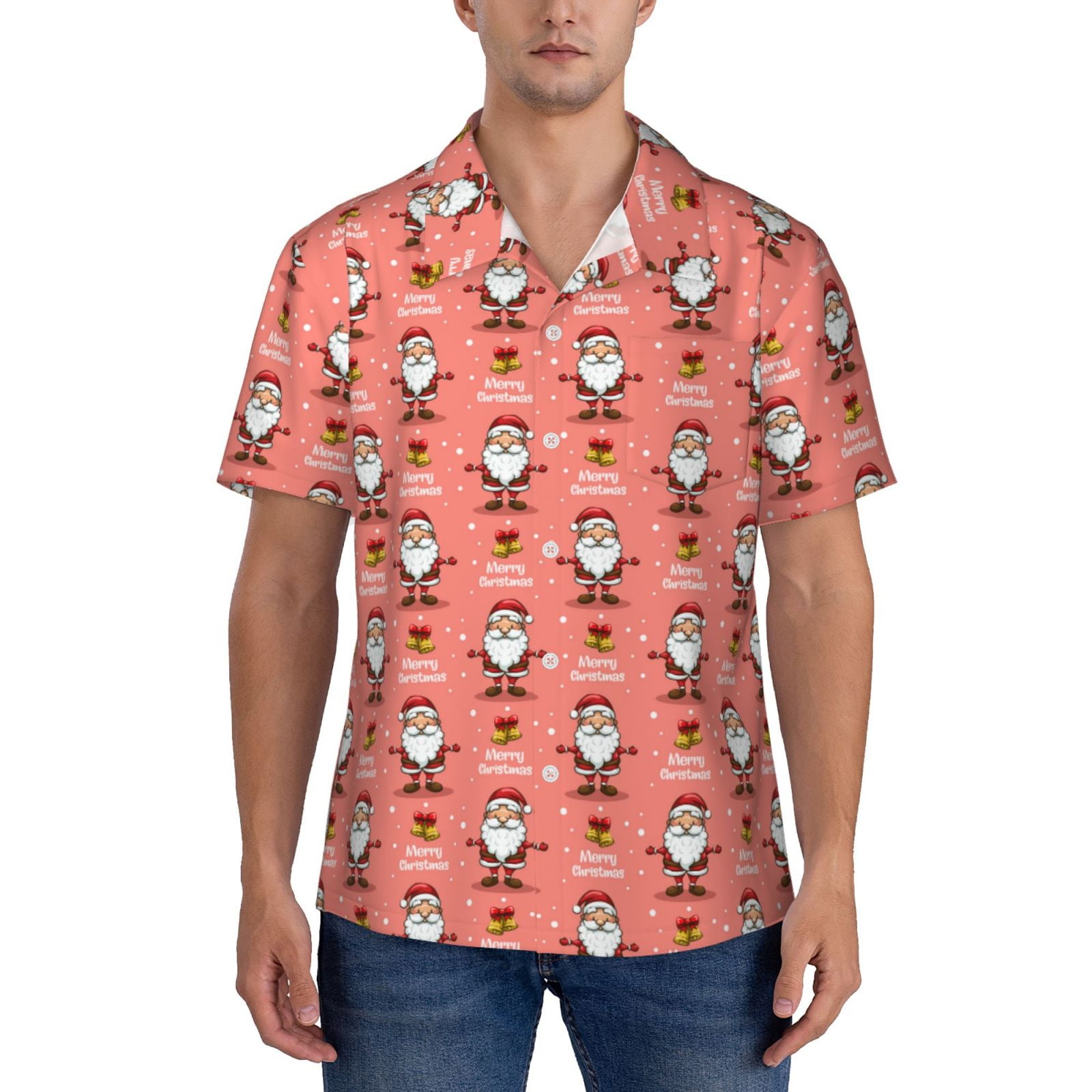KLL Men's Hawaiian Shirt Short Sleeve Button Down Beach Shirts-Merry ...