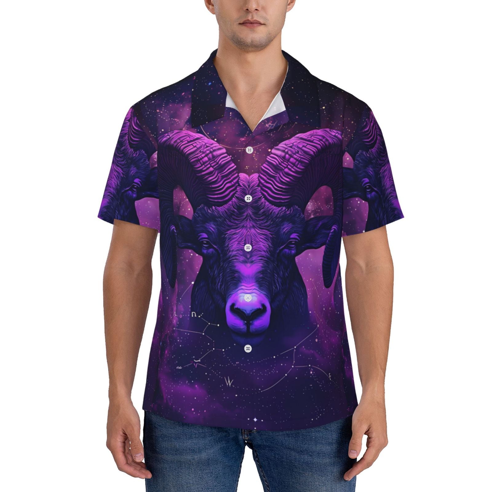 KLL Men's Hawaiian Shirt Short Sleeve Button Down Beach Shirts-Purple ...