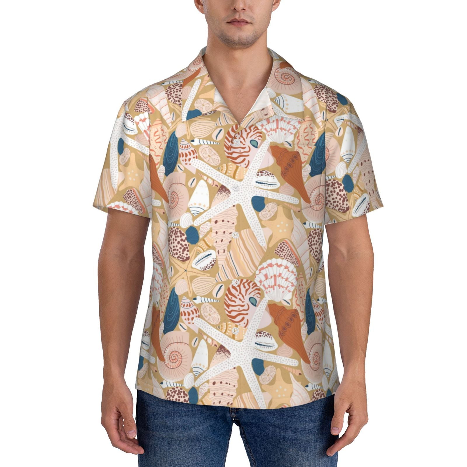KLL Men's Hawaiian Shirt Short Sleeve Button Down Beach Shirts-Tropical ...