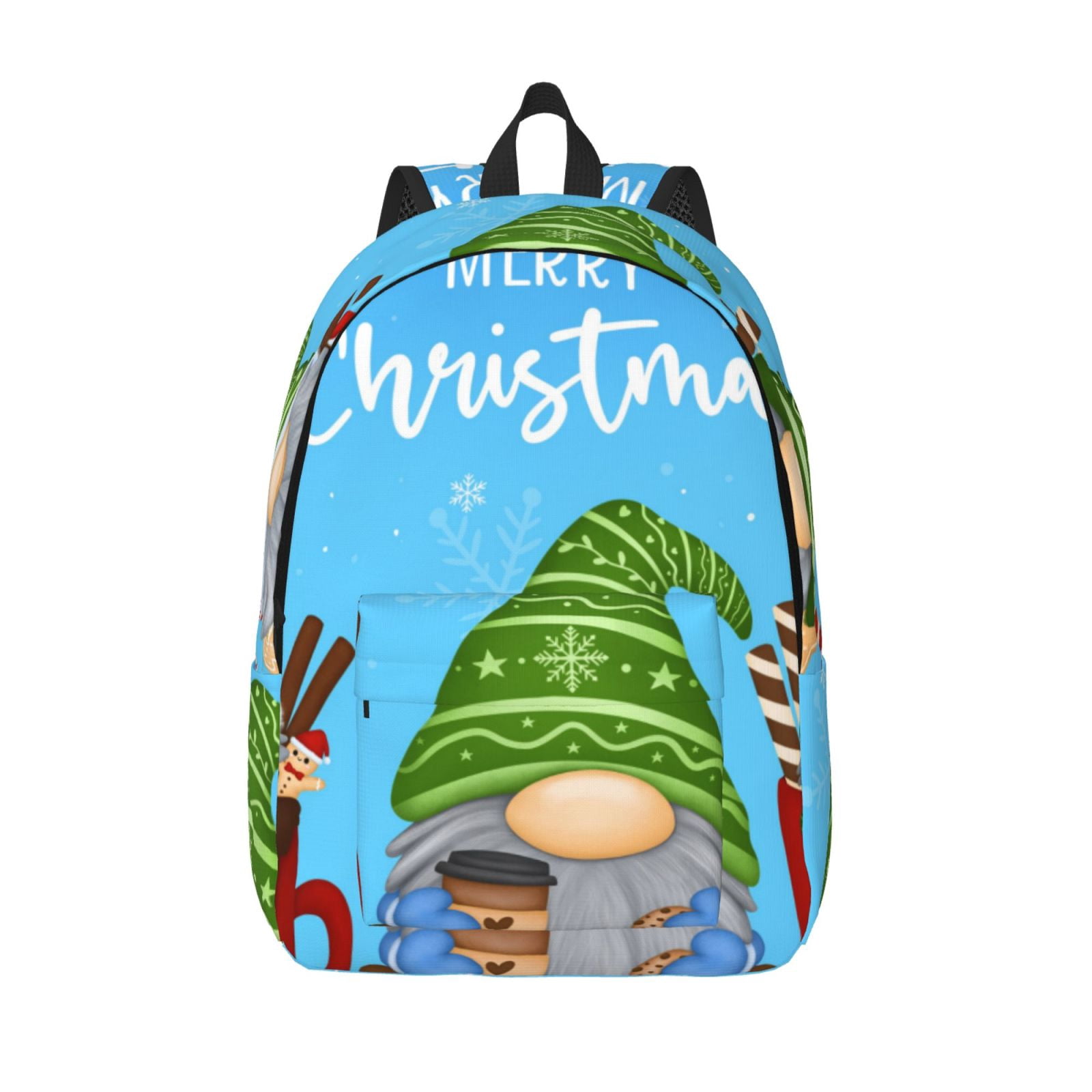 KLL Merry Christmas Gnome Print Travel Laptop Backpack - College ...
