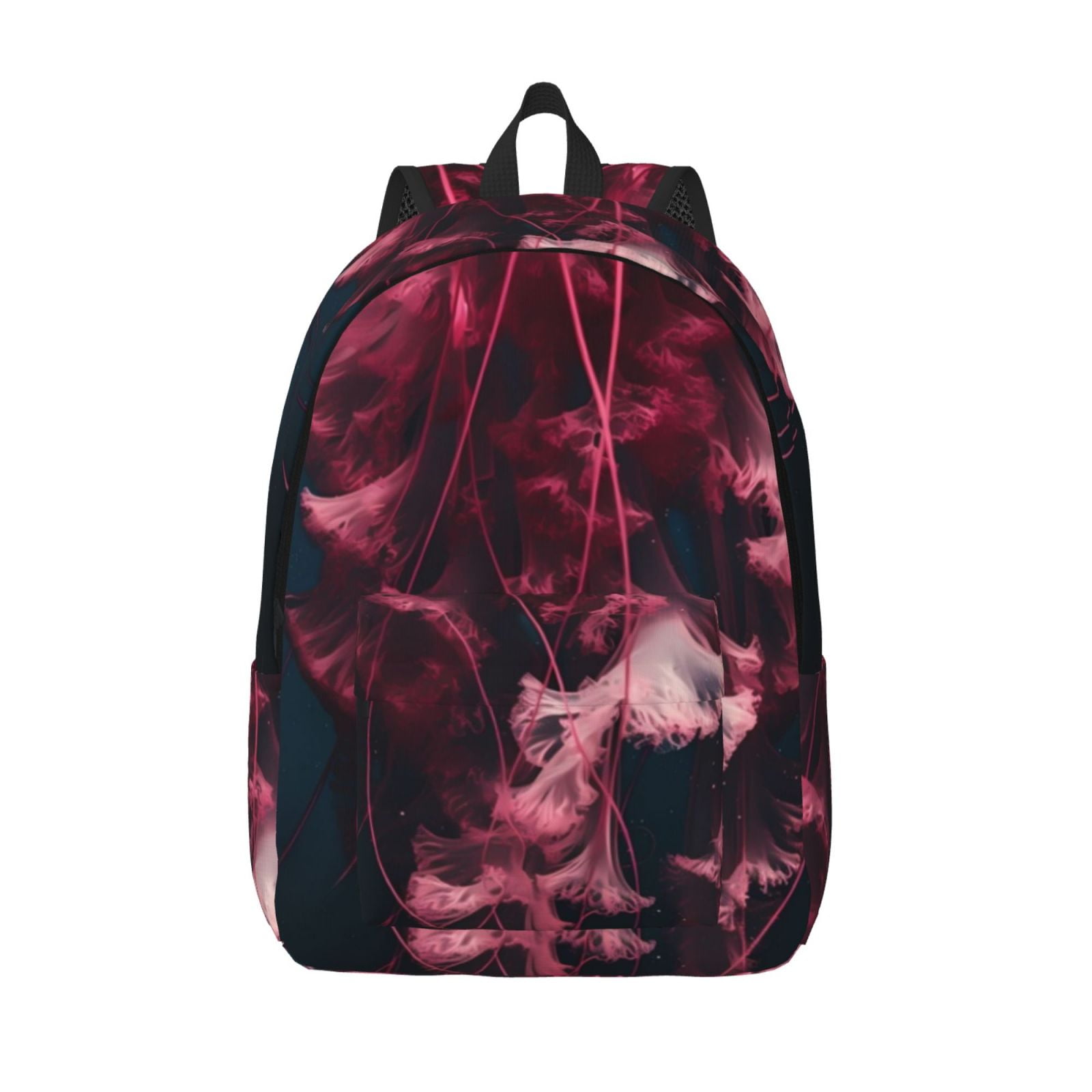 KLL Mesmerizing Pink Jellyfish Print Travel Laptop Backpack - College ...