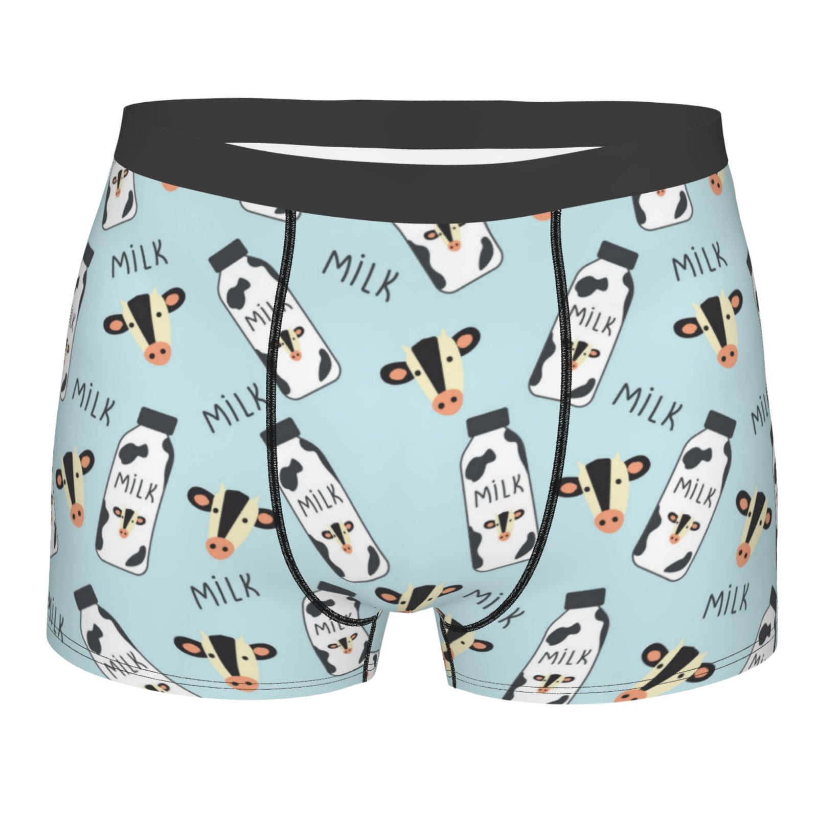 KLL Milk Bottles And Cow Head Men's Cotton Boxer Briefs Underwear ...