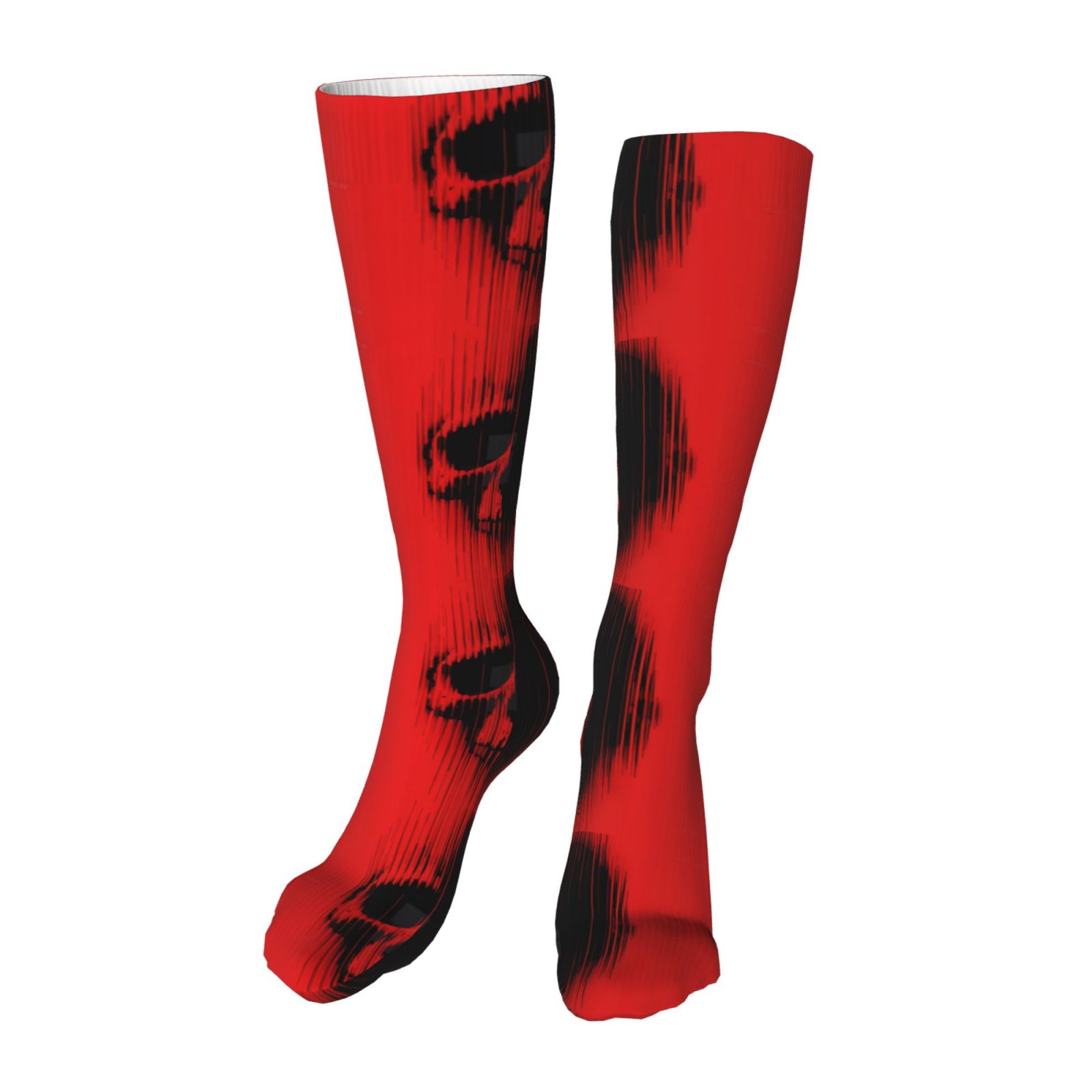 KLL Minimalist Skull Red Print Cool Socks Men's Women's Crew Socks ...