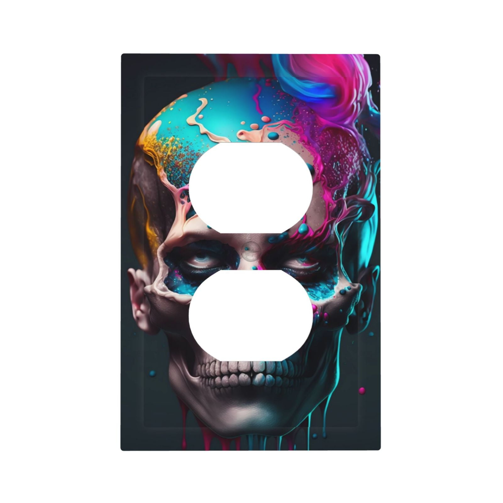 KLL Modern Abstract Colorful Skull B Pattern Electrical Outlet Covers ...