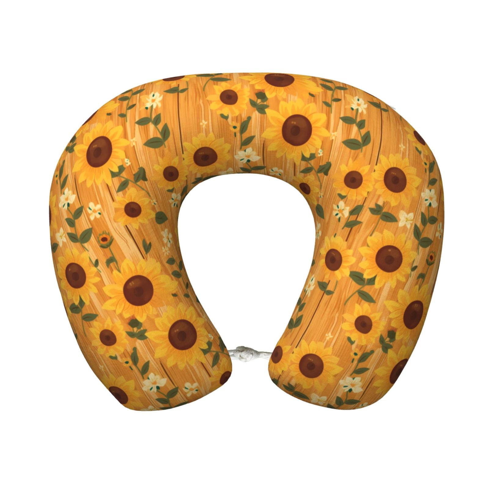 KLL Modern Wood Grain Sunflower Pattern Memory Foam Cervical Neck ...