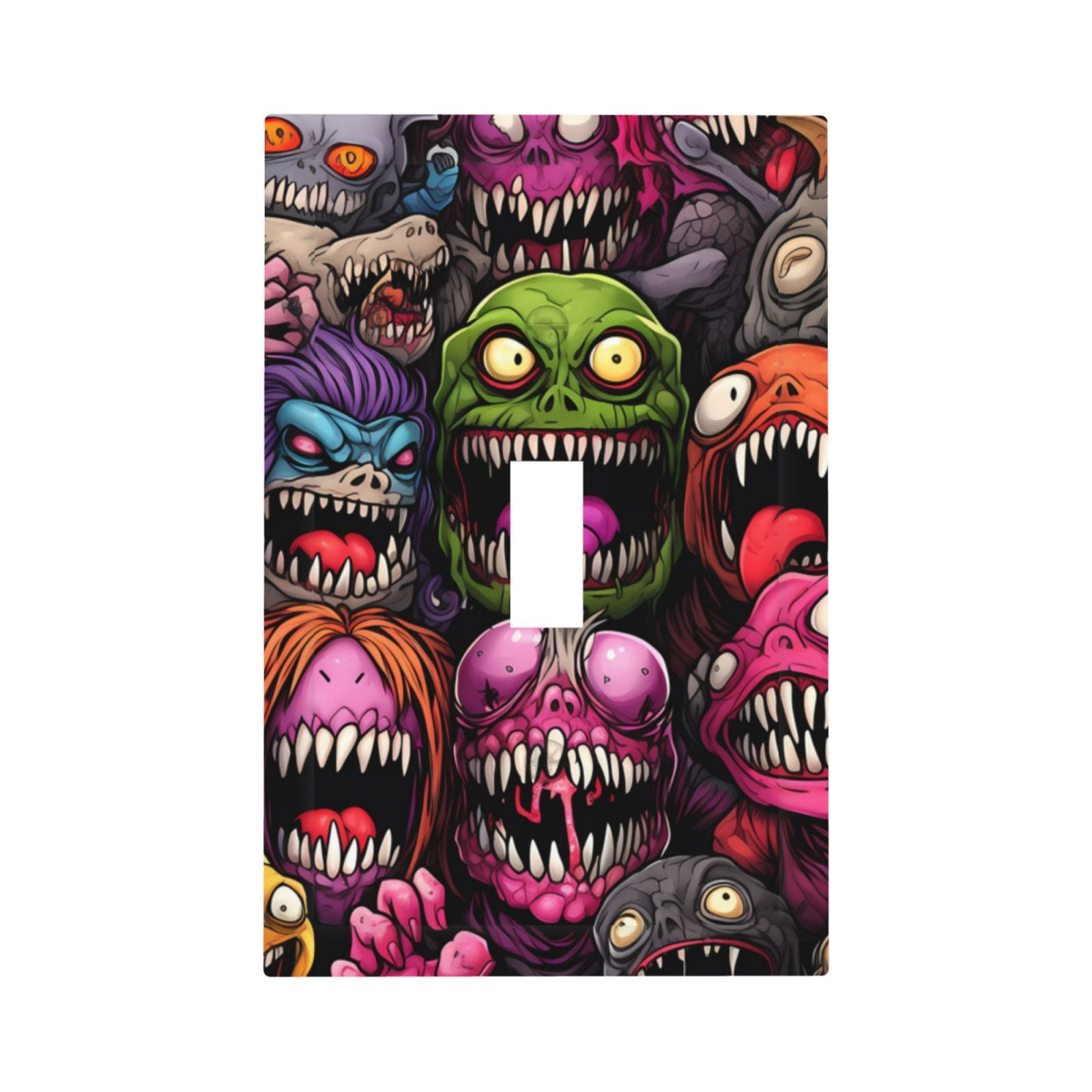 KLL Monstrous Cartoon Characters Pattern Electrical Outlet Covers, 3" x ...
