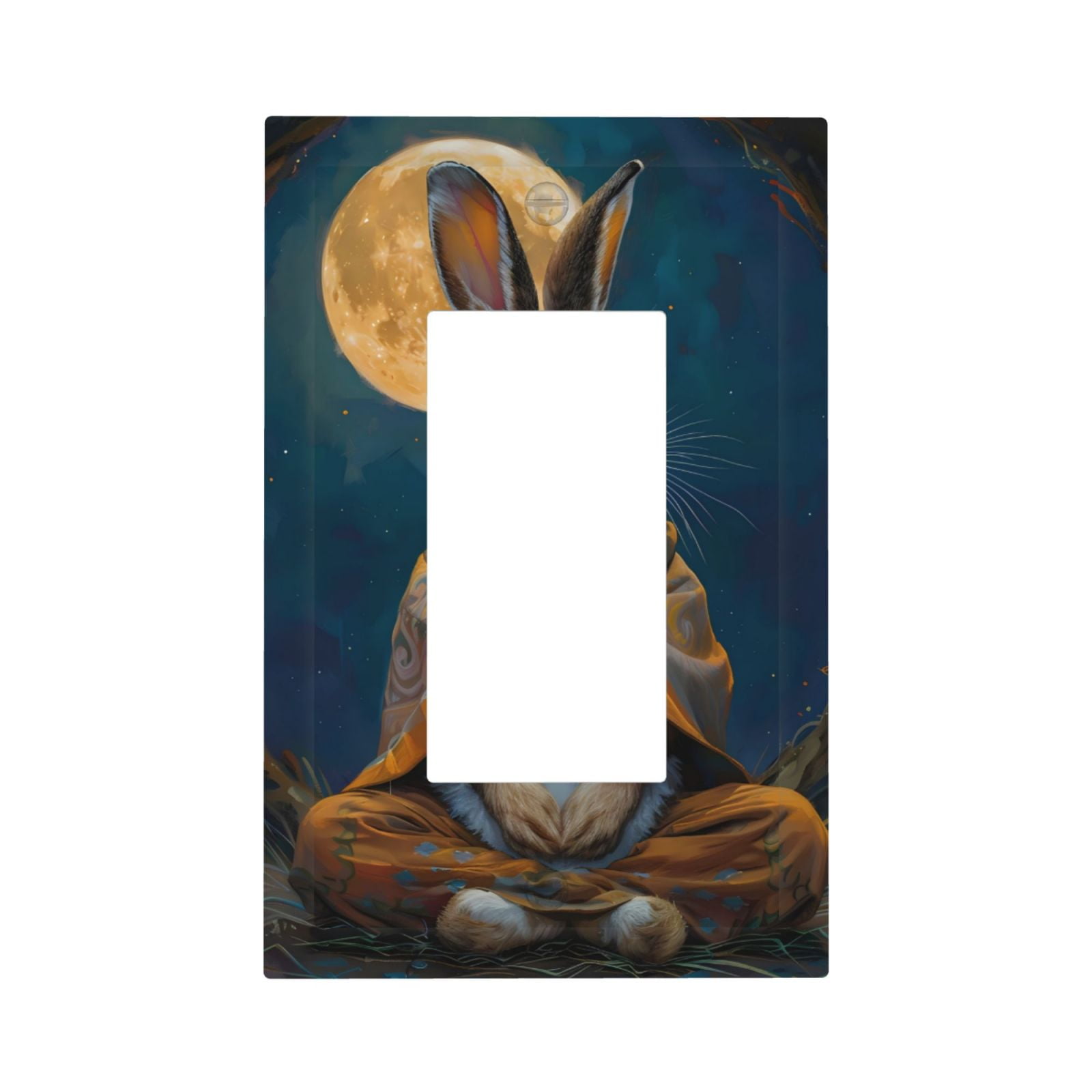 KLL Moon Night Sky Cute Rabbit Pattern Electrical Outlet Covers, 3" x 5 ...