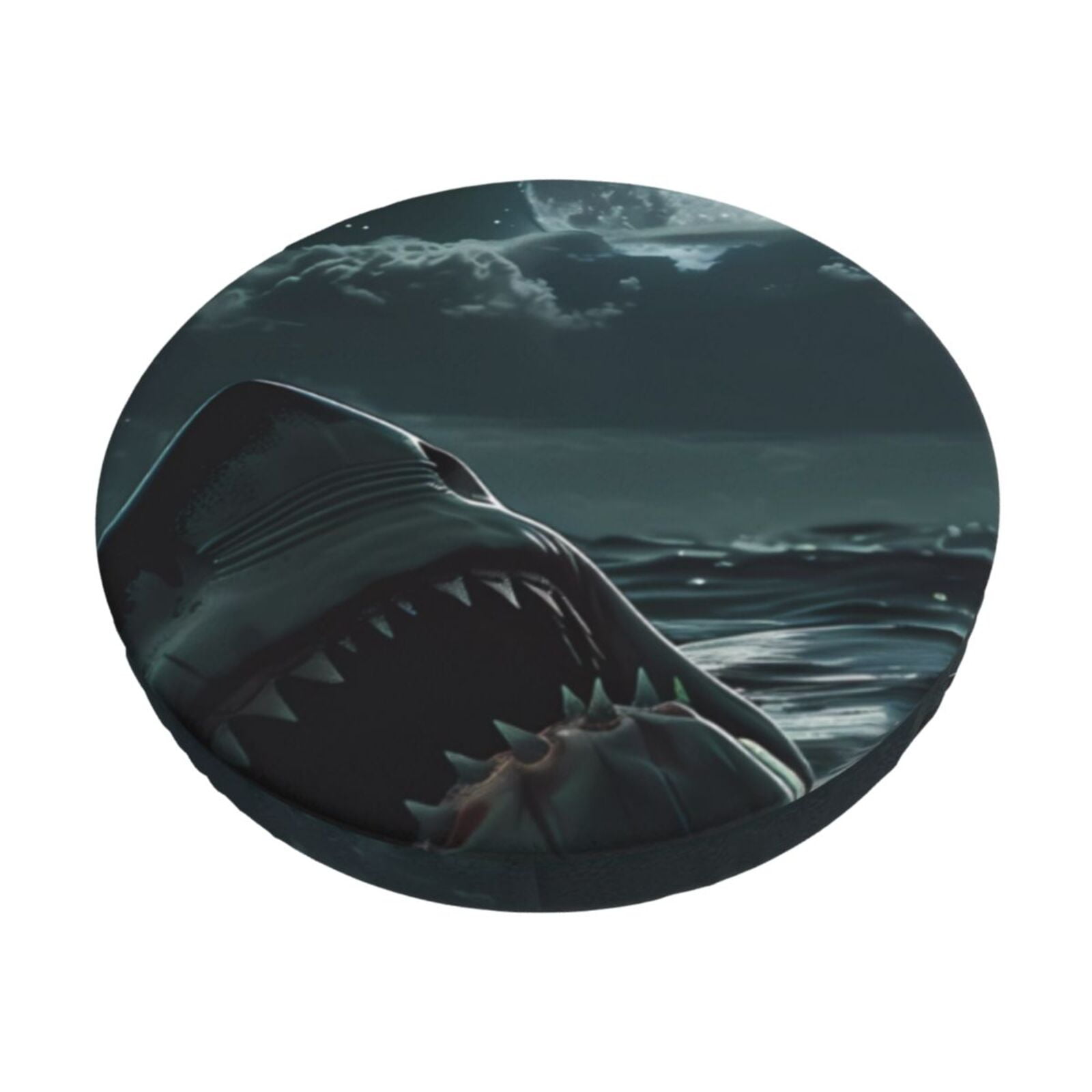 KLL Moonlit Night Sky Shark Round Bar Chair Cushion Cover 12 inch ,Bar ...
