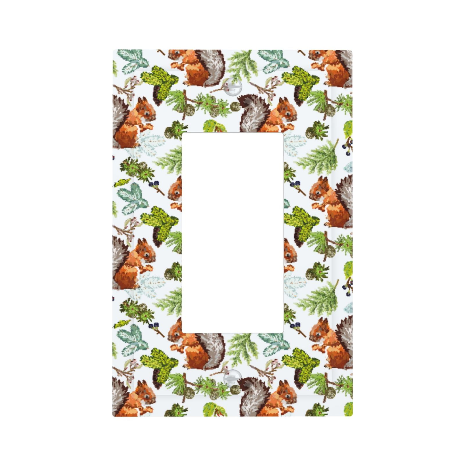 KLL Mosaic Forest Squirrel Pattern Electrical Outlet Covers, 3" x 5" 1 ...