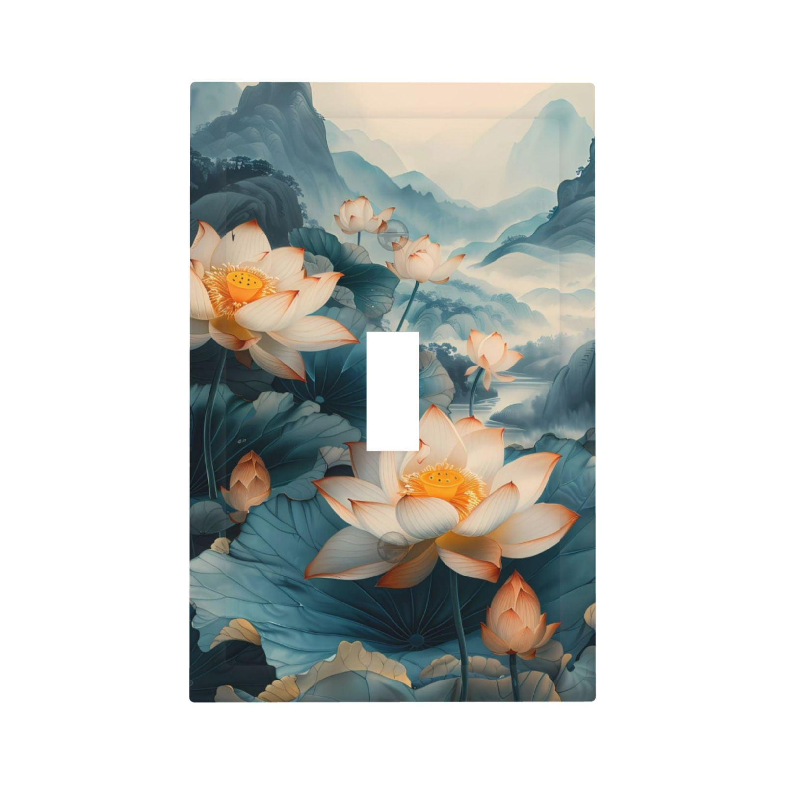 KLL Mountain Lotus Serenity Pattern Electrical Outlet Covers, 3" x 5" 1 ...