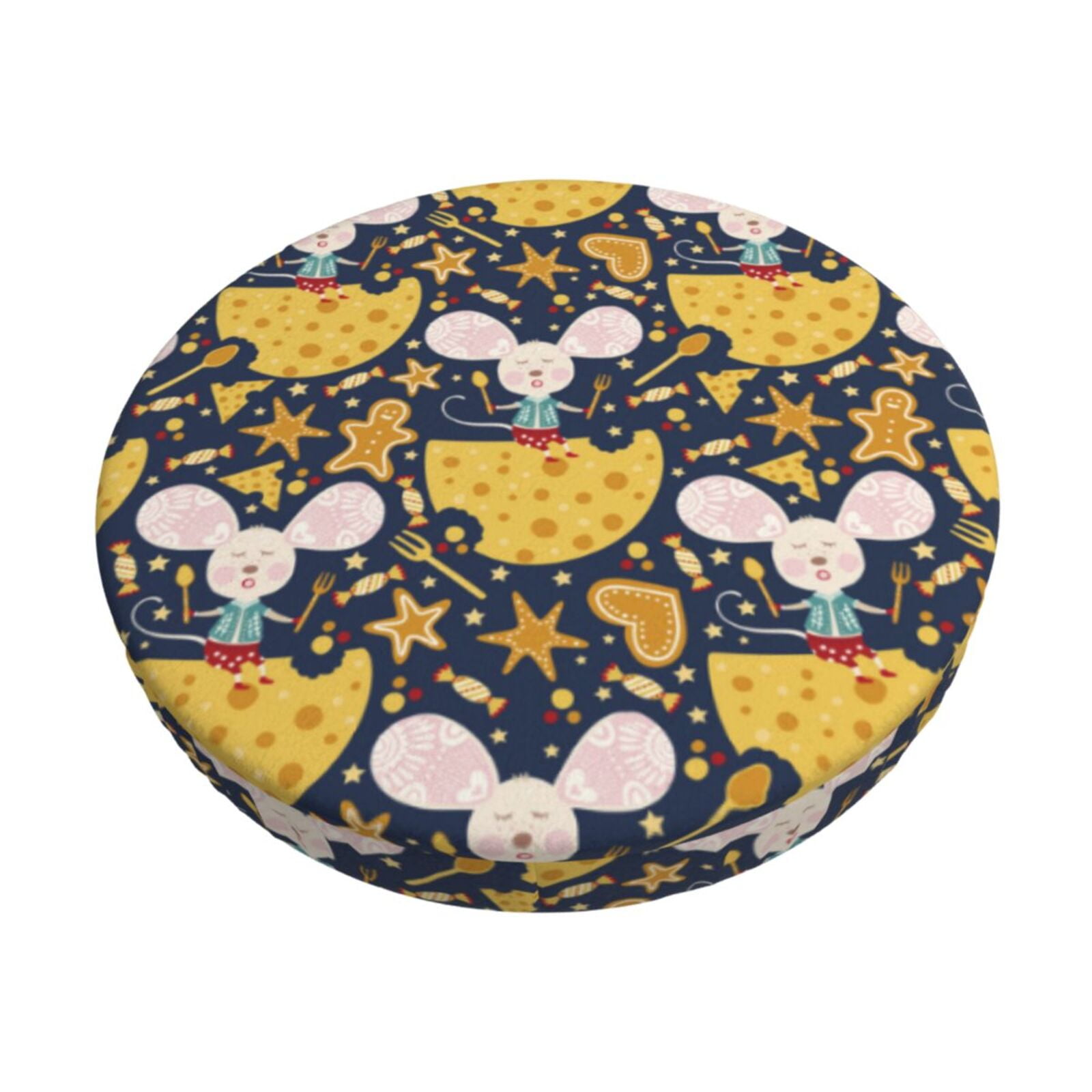 KLL Mouse Cheese Round Bar Chair Cushion Cover 13 inch ,Bar Stool ...