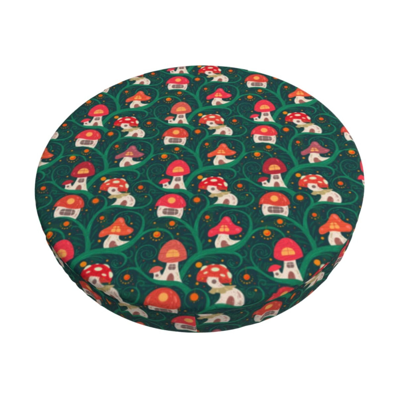 KLL Mushroom House Round Bar Chair Cushion Cover 13 inch ,Bar Stool ...