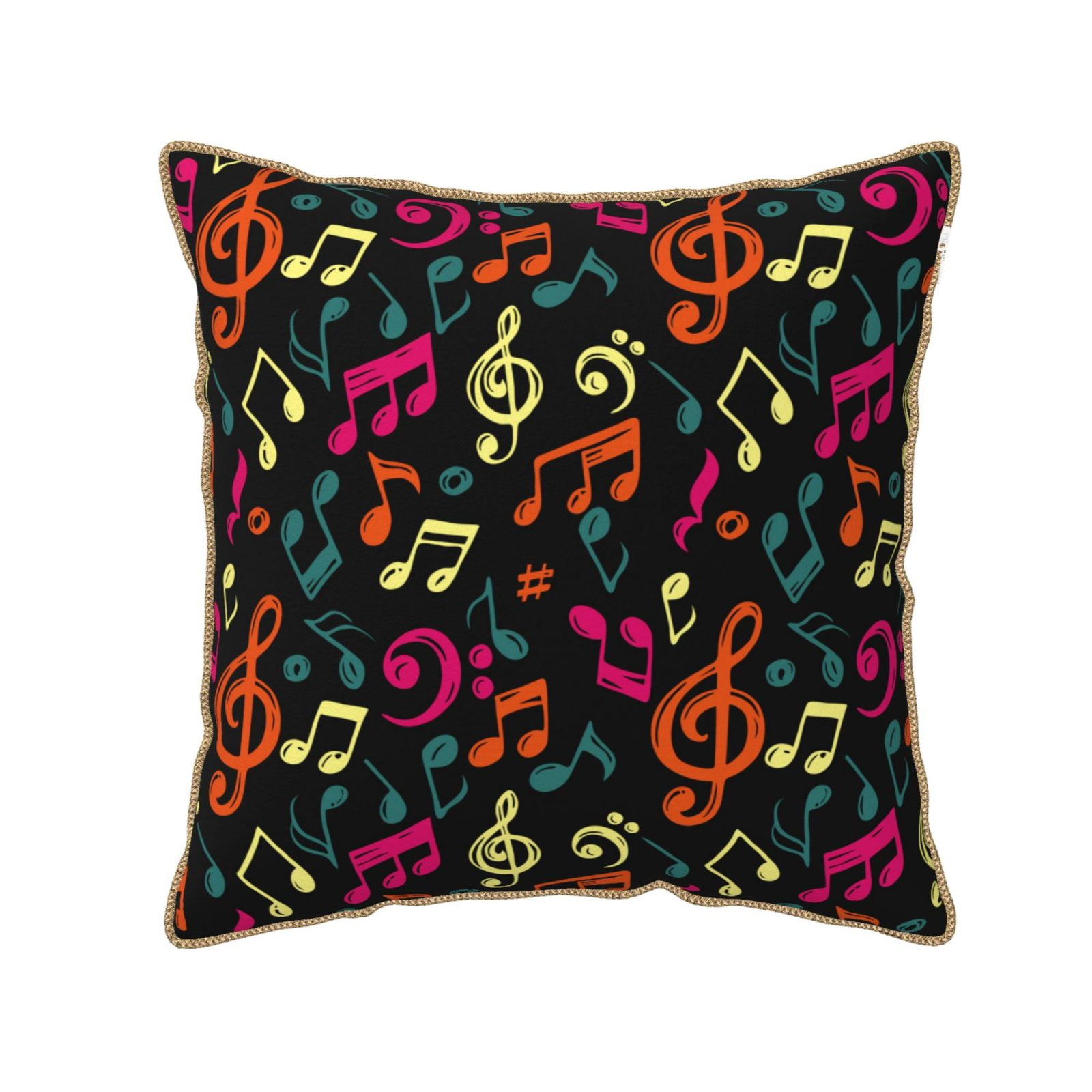 KLL Music Notes Decorative Throw Pillow Covers Velvet Soft for Couch ...