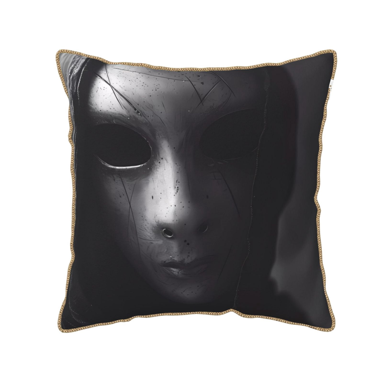 KLL Mystical Masked Figure Monochrome Decorative Throw Pillow Covers ...