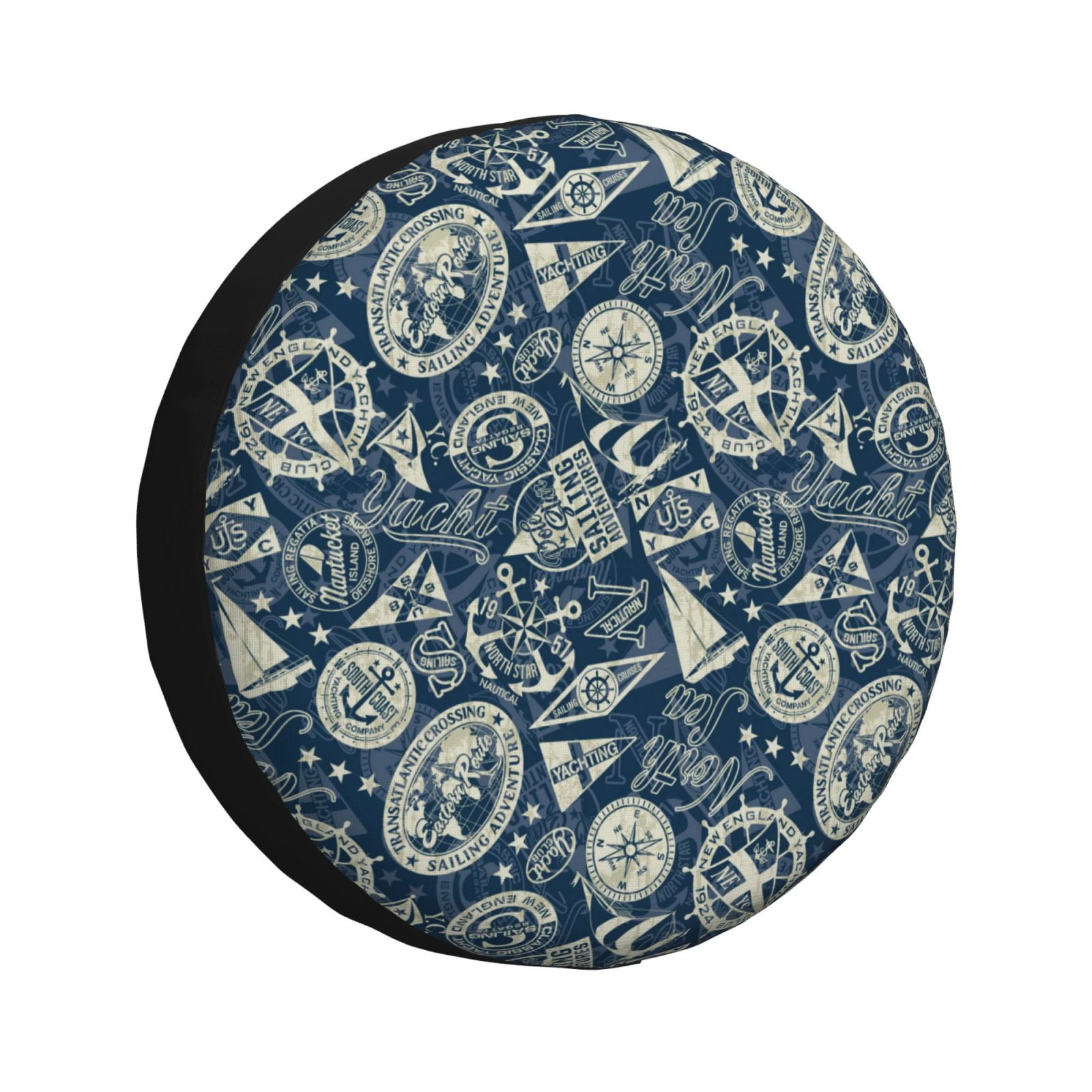 KLL Nautical Style Pattern 14-17 inch Spare Tire Cover Universal Wheel ...