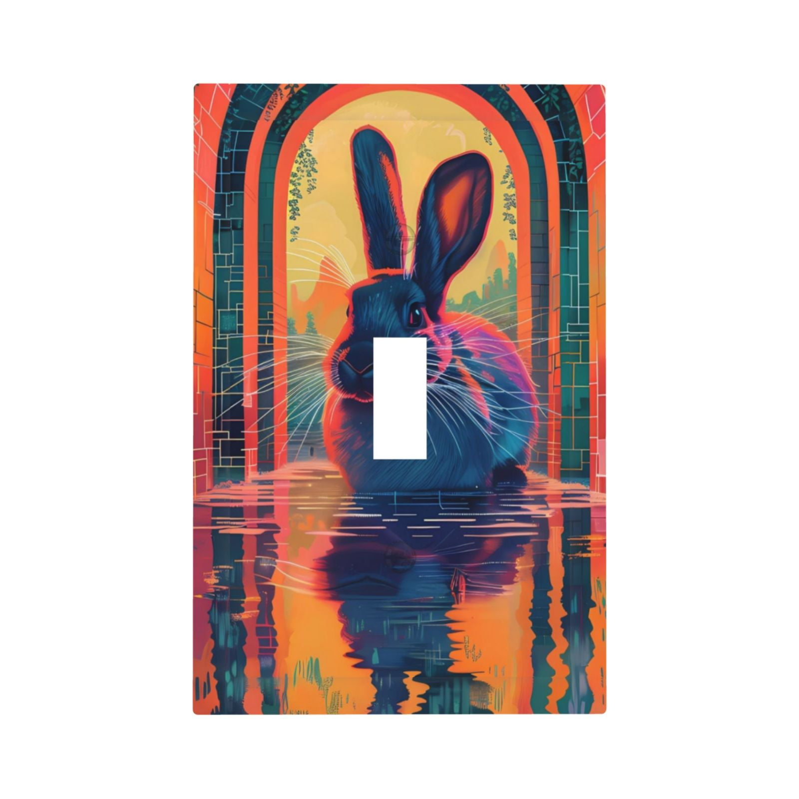 KLL Neon Rabbit In Archway Pattern Electrical Outlet Covers, 3" x 5" 1 ...