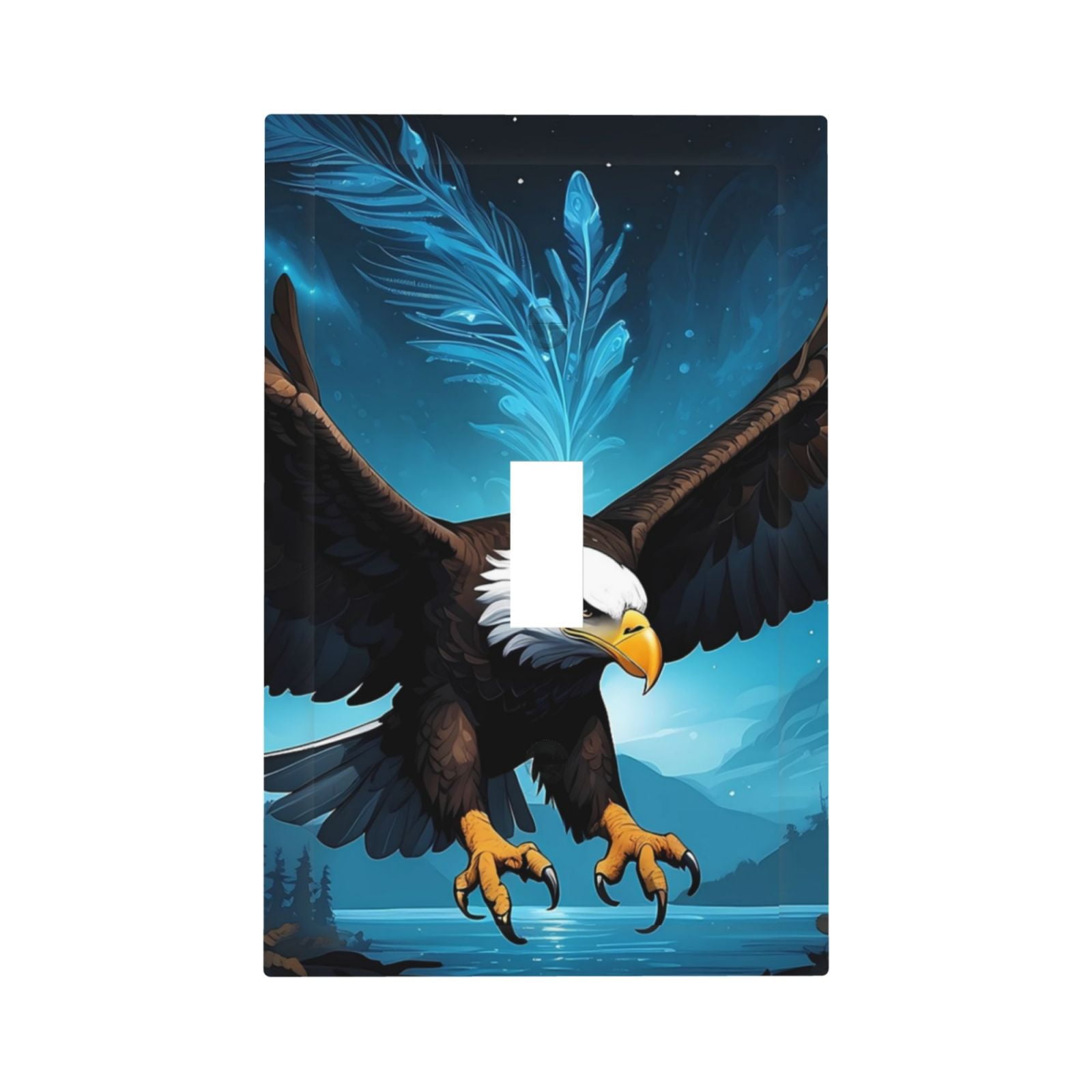 KLL Night Sky Forest Bald Eagle Pattern Electrical Outlet Covers, 3" x ...